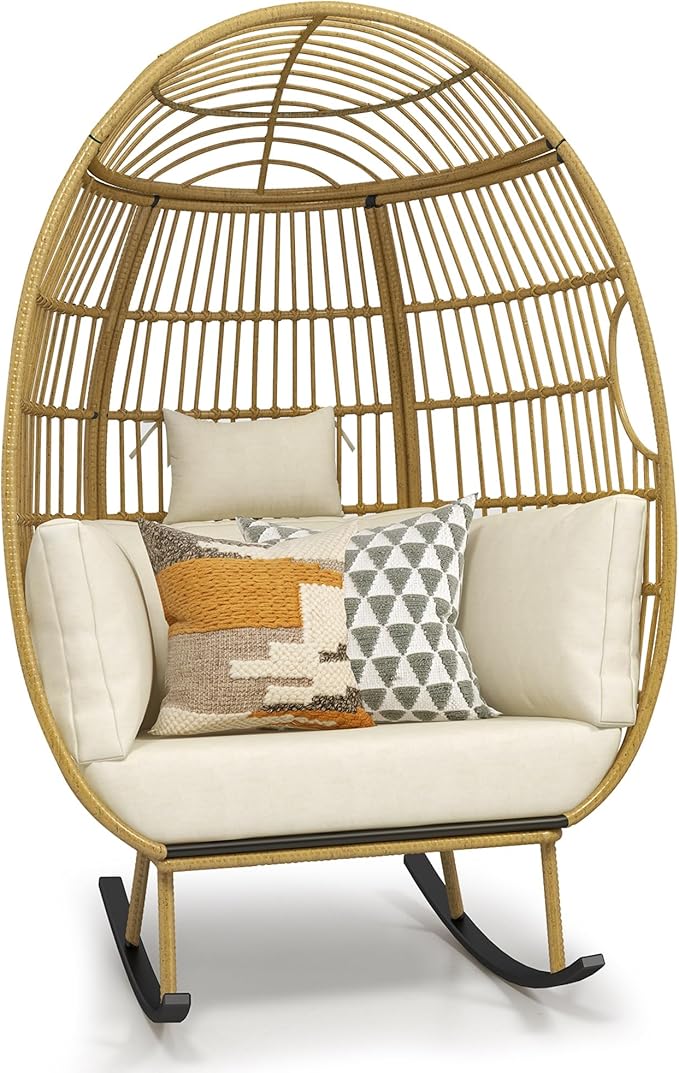 Amazon.com : YITAHOME Rocking Egg Chair for Outdoor, Oversized Patio ...