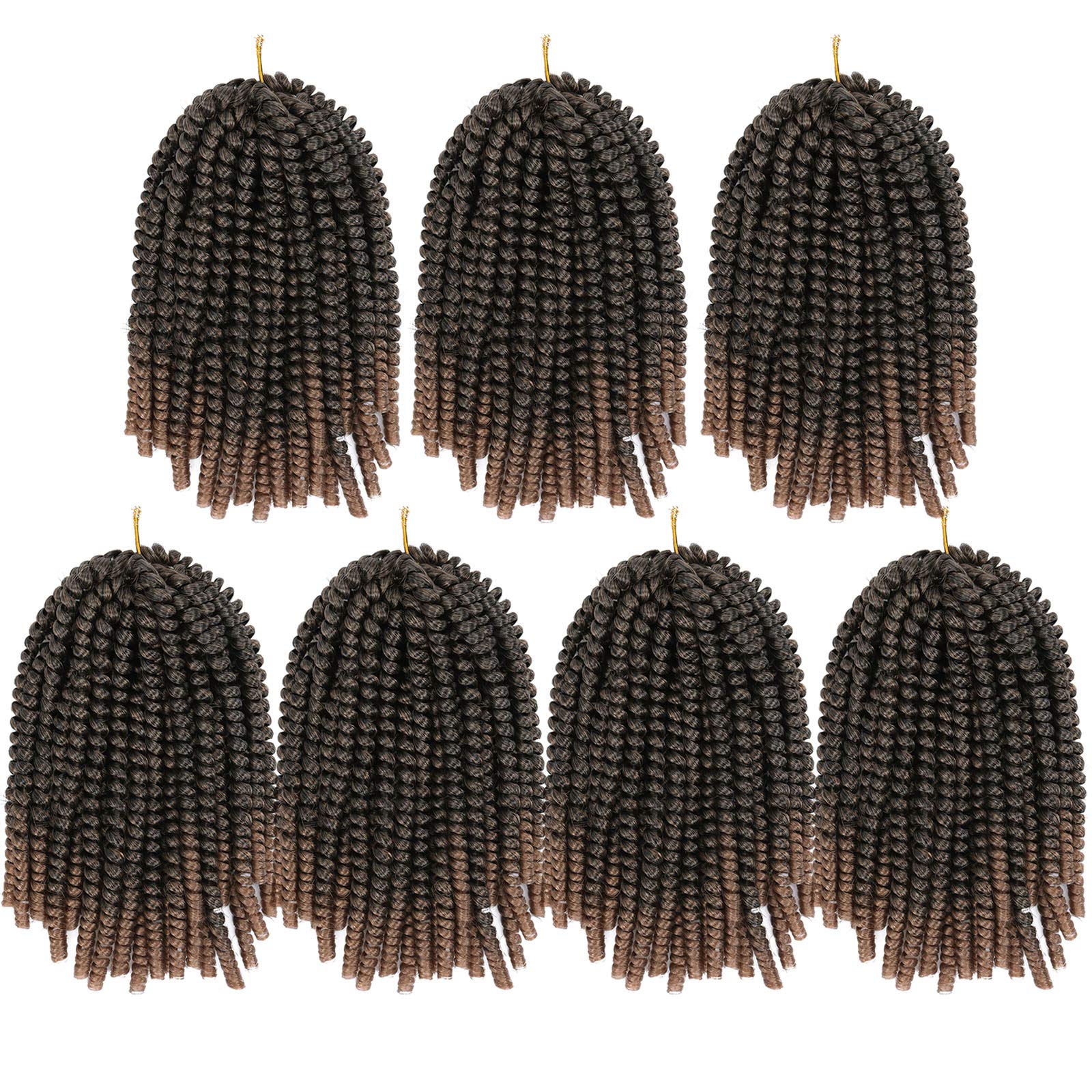 7 Packs Spring Twist Crochet Braids 8 Inch Synthetic Braiding Hair ...