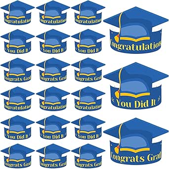 Amazon.com: ceiba tree 30 Pcs Graduation Paper Crowns Congrats Grad Cap ...