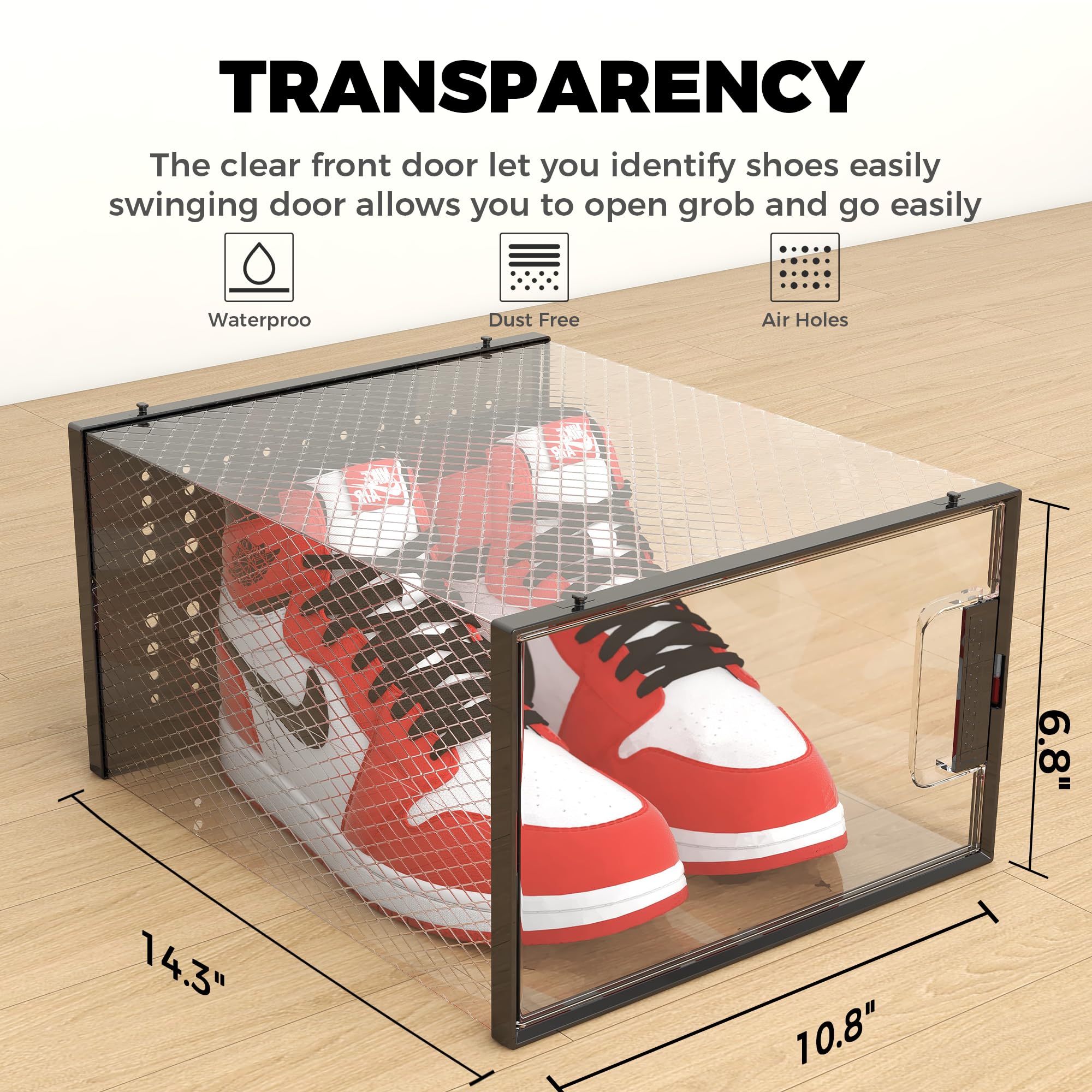 Pinkpum XXL Large Shoe Organizer Storage Boxes for Closet, Fit for Size ...