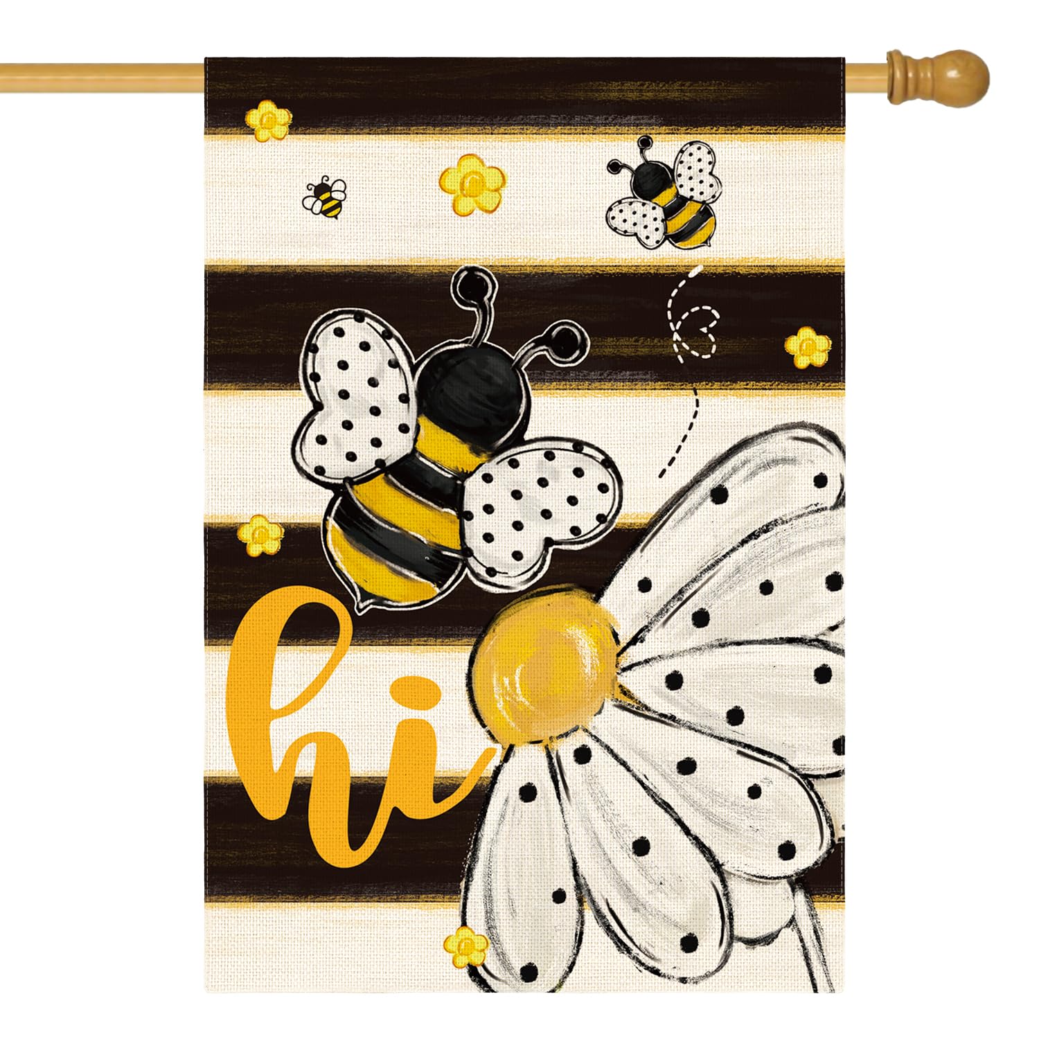Amazon.com : AVOIN colorlife Hi Bee Daisy House Flag 28x40 Inch Double ...