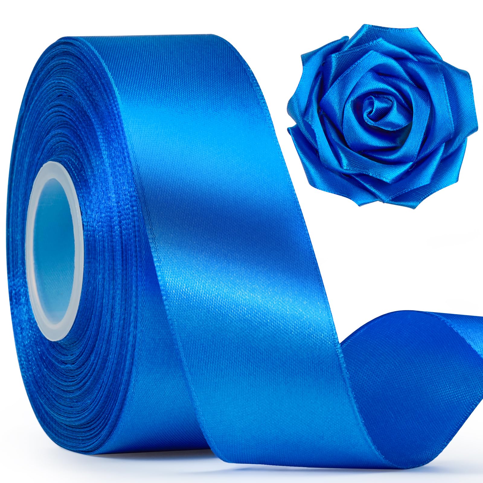 Amazon.com: Mauproy 1-1/2 Inch Wide Royal Blue Satin Ribbon, 50 Yards ...
