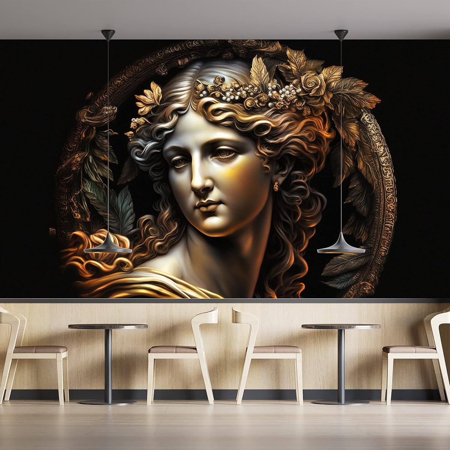 Amazon.com: Roman Mythology Venus and Flowers Gold Tones Wallpaper for ...