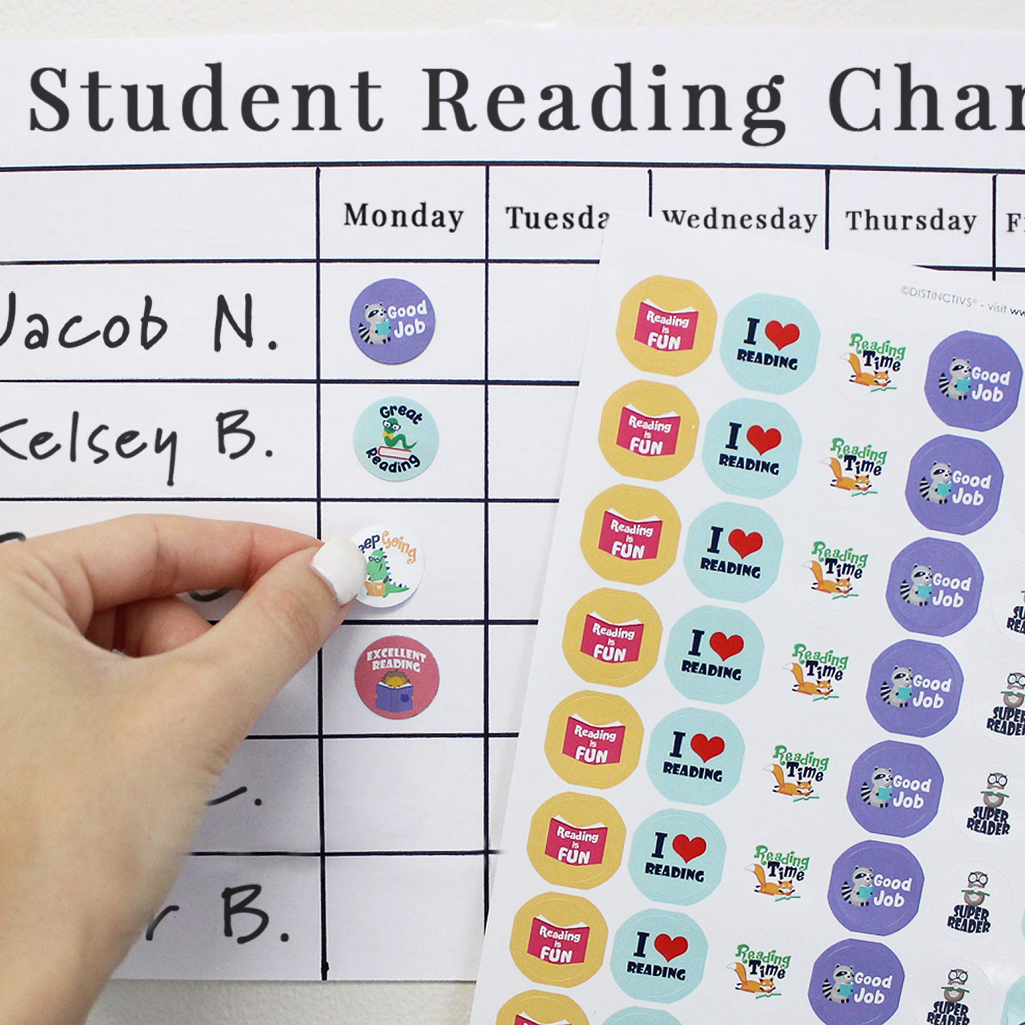 Buy Reading Stickers for Kids, Motivational Teacher Reward Chart Labels ...