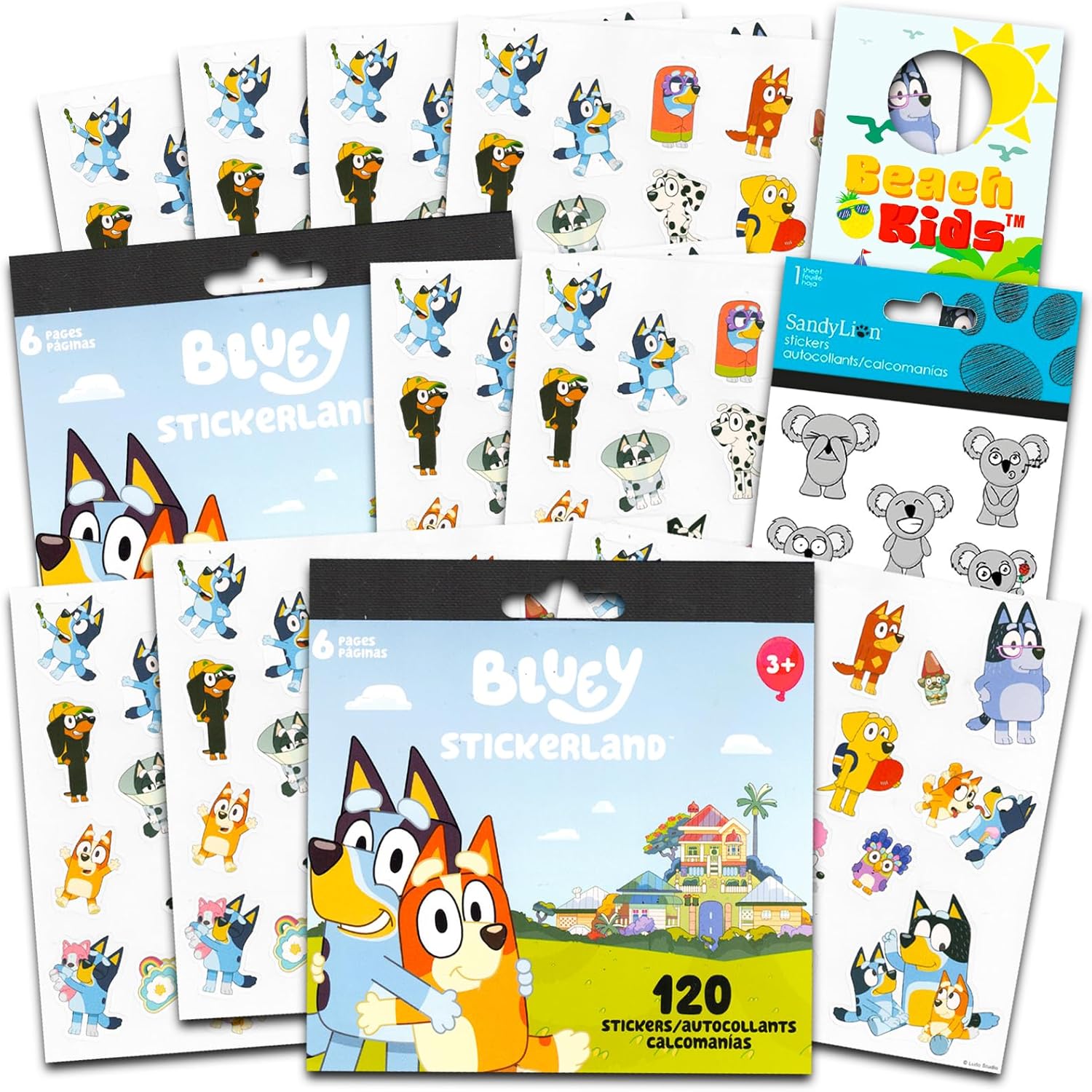 Amazon.com: Bluey Party Favors Bundle - 240 Bluey Stickers Featuring ...
