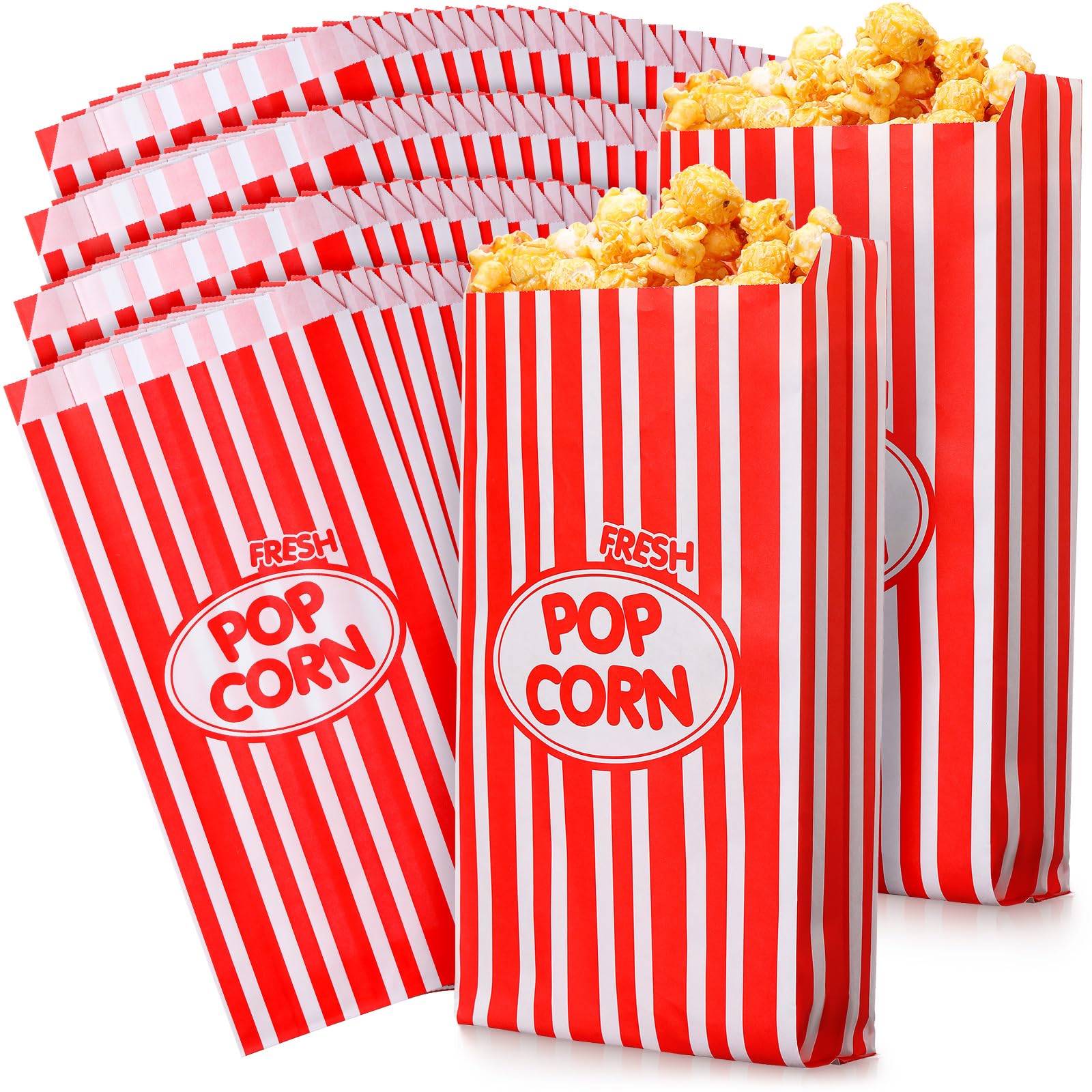 Amazon.com: 500 Pcs 2 oz Paper Popcorn Holders Red and White Striped ...