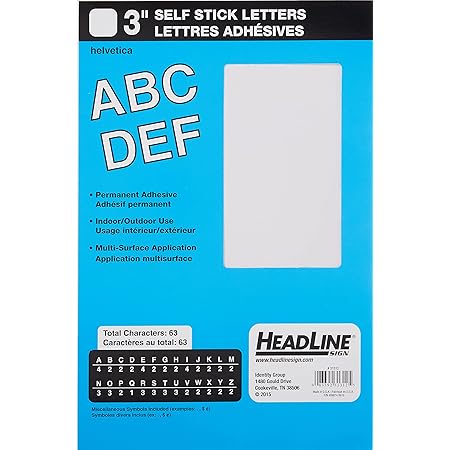 Amazon.com : Headline Sign 31312 Stick-On Vinyl Letters, White, 3-Inch ...