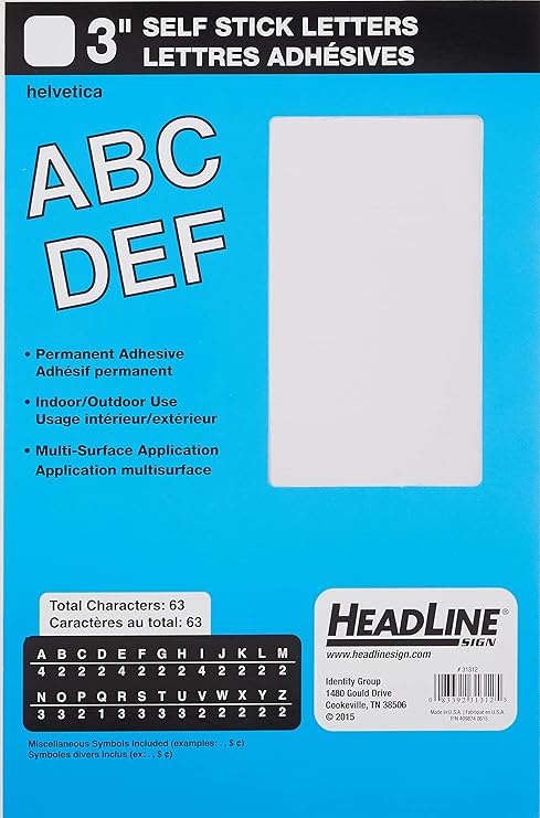 Amazon.com : Headline Sign 31312 Stick-On Vinyl Letters, White, 3-Inch ...