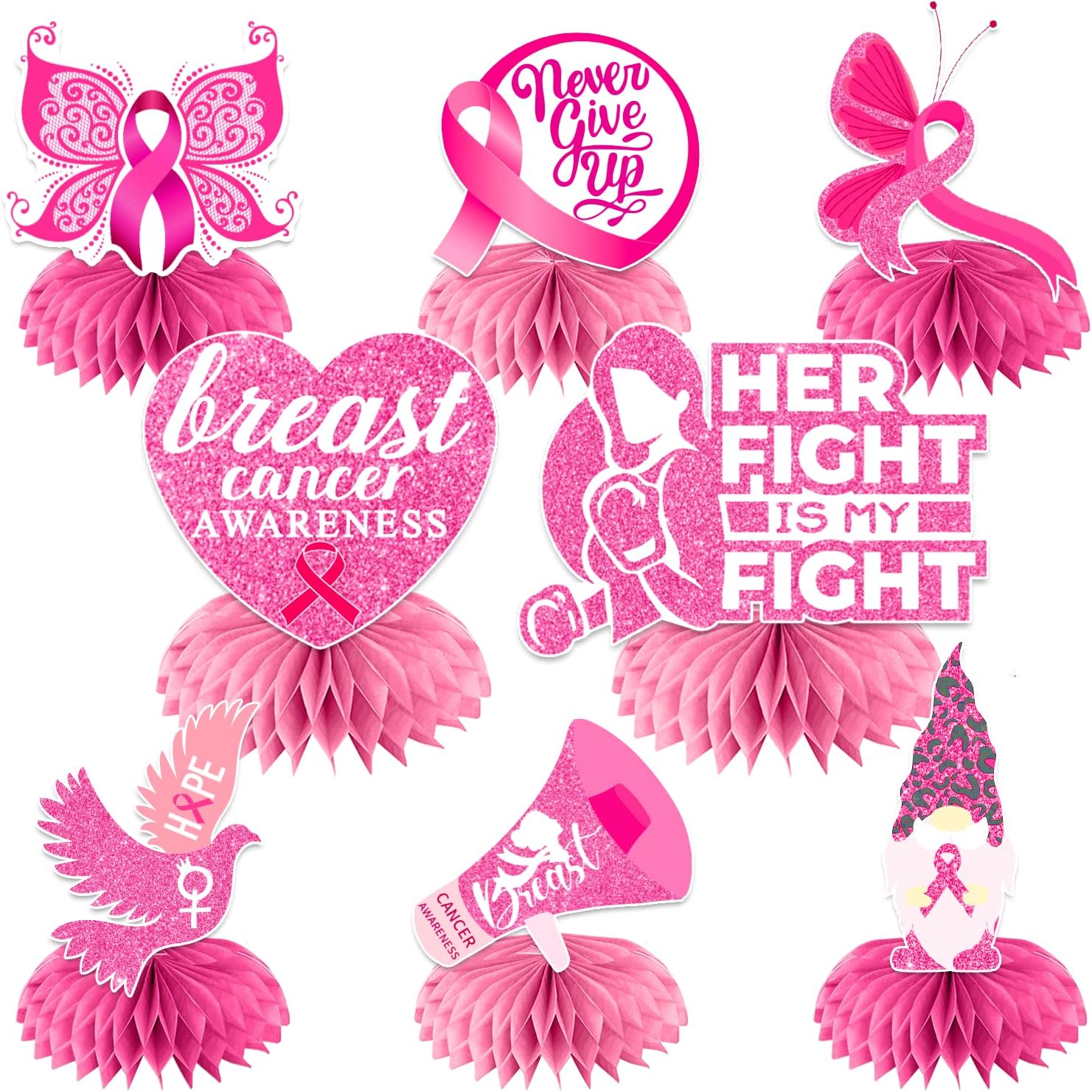 Amazon 8pcs Breast Cancer Awareness Decorations Honeycomb amazon-8pcs-breast-cancer-awareness-decorations-honeycomb