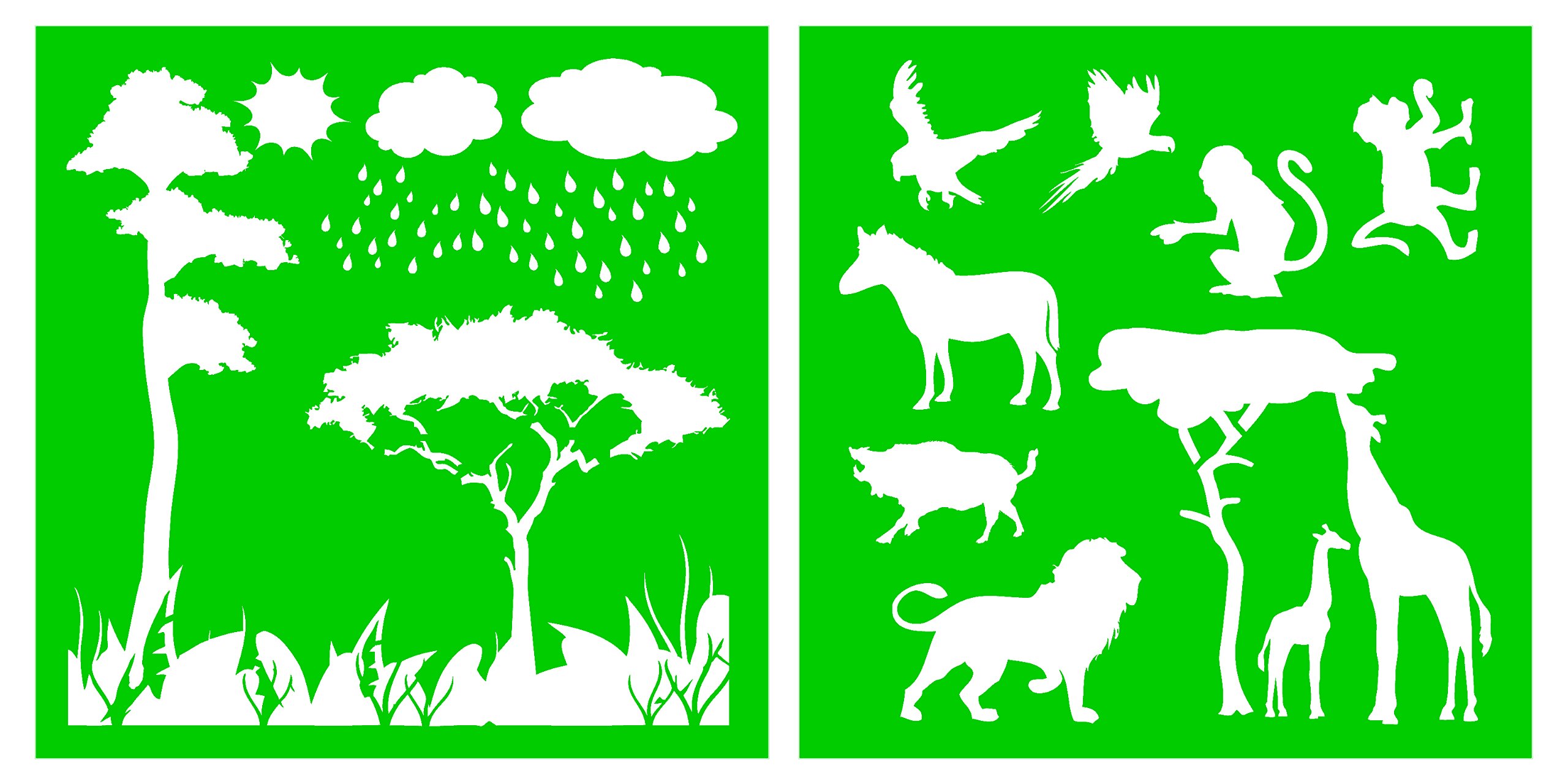 Amazon.com : Auto Vynamics - STENCIL-JUNGLE-10 - Detailed Jungle ...