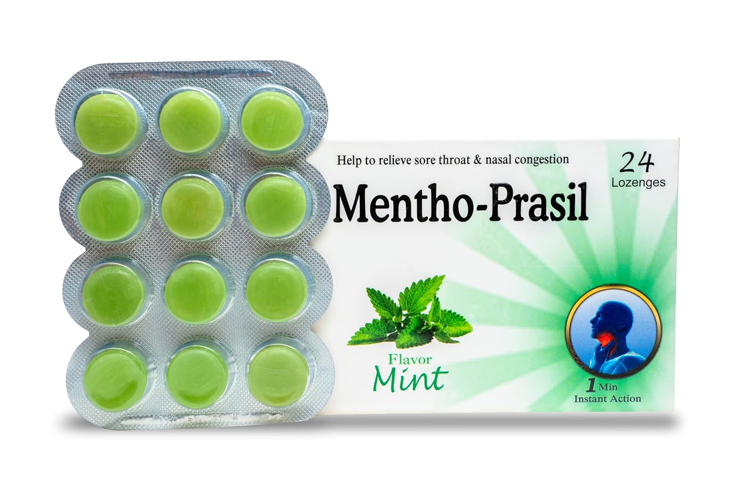 Buy MENTHO-PRASIL Soothing | Mint Flavor | Relief from sore throat ...