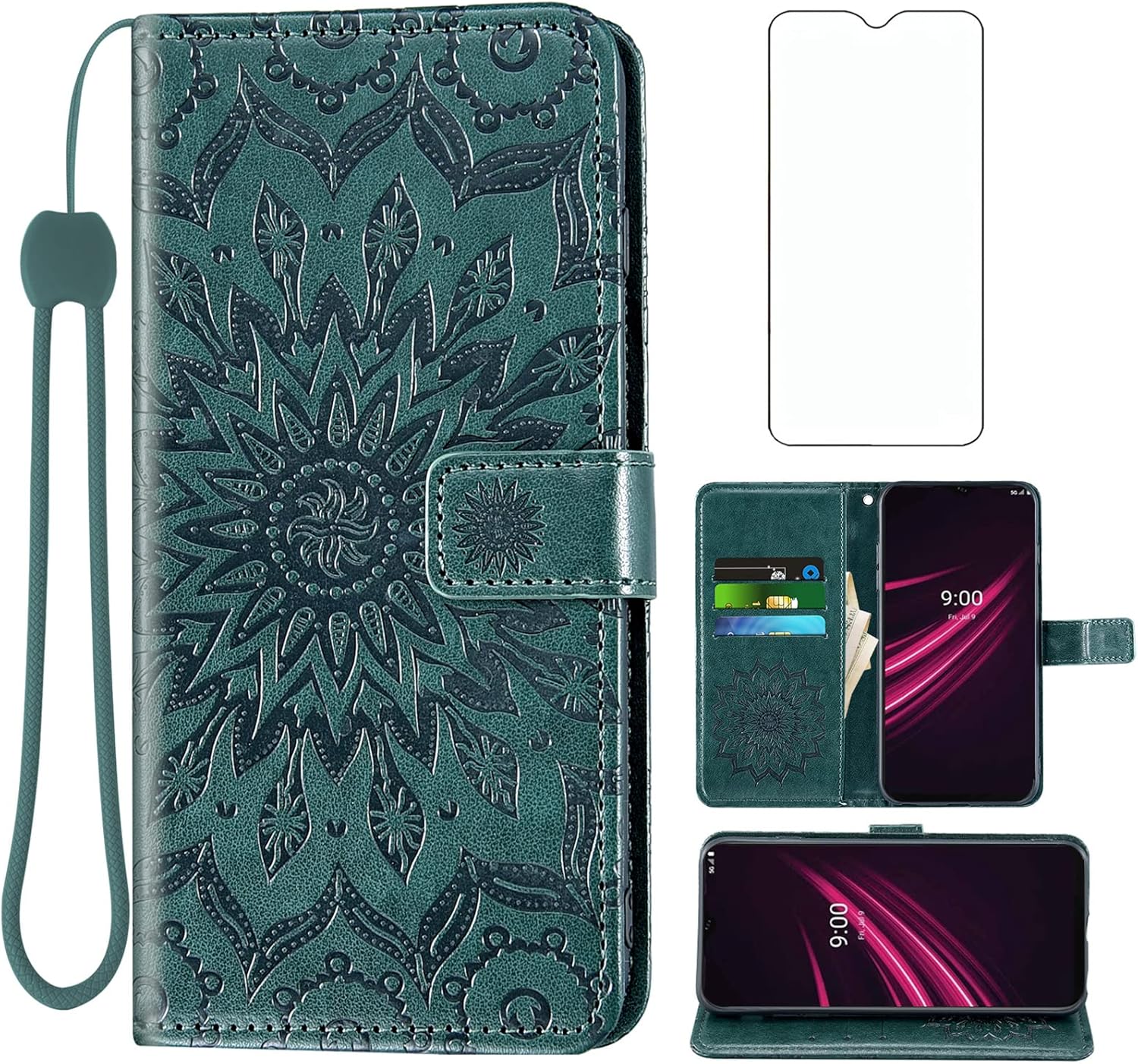 Amazon.com: Phone Case for T-Mobile Revvl 6 Pro 5G 2022 Wallet with ...