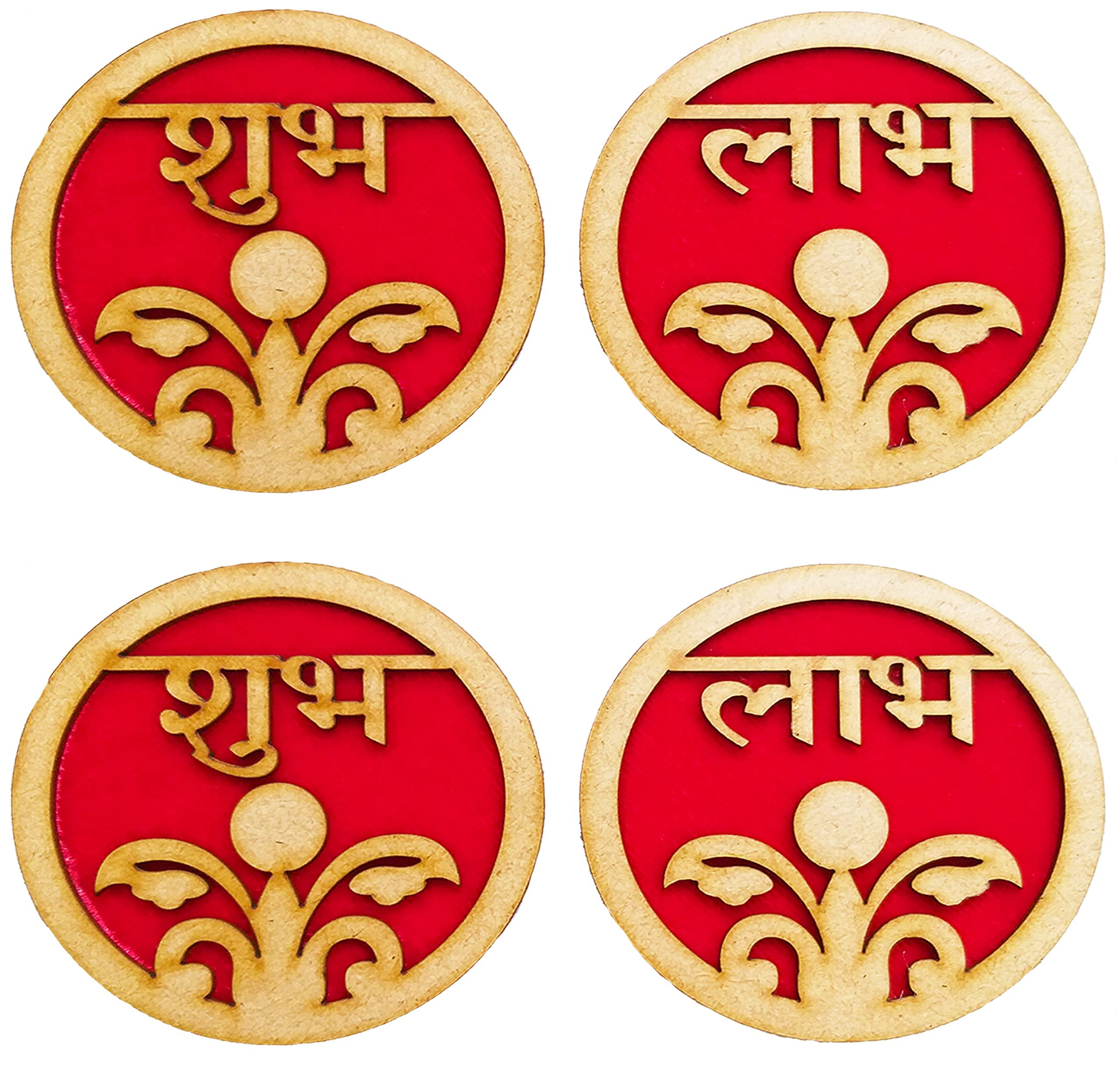Buy Indian Art & Crafts Subh Labh sticker set of 2 piece feet for puja ...