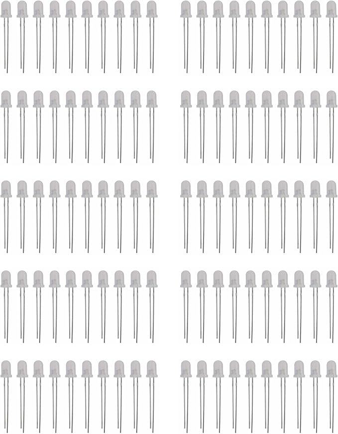 Amazon.com: Alzatex LED 5mm Round Bi-Color, 2-pin LED Lamp in Green-Red ...