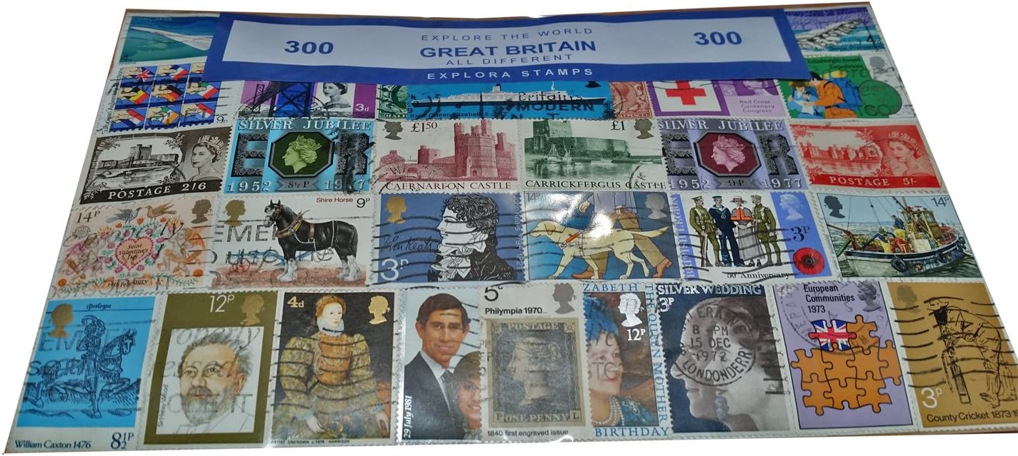 London England GB Great Britain British UK Stamp (300 Stamps All ...