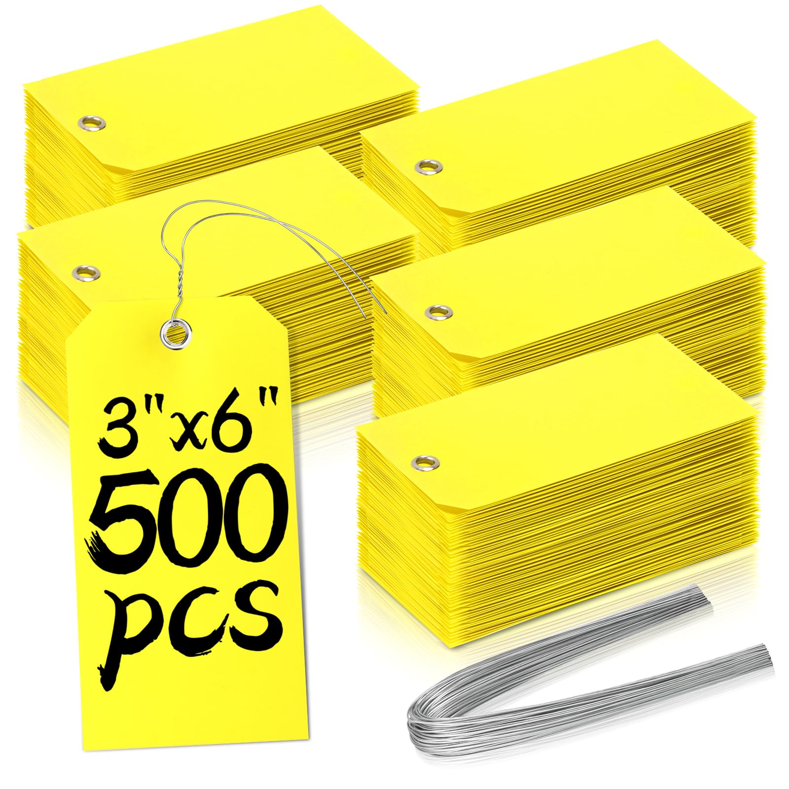 Shipping Tags 1000-Pack Colorful Plastic With Iron Wires - 6.3x3.15 ...