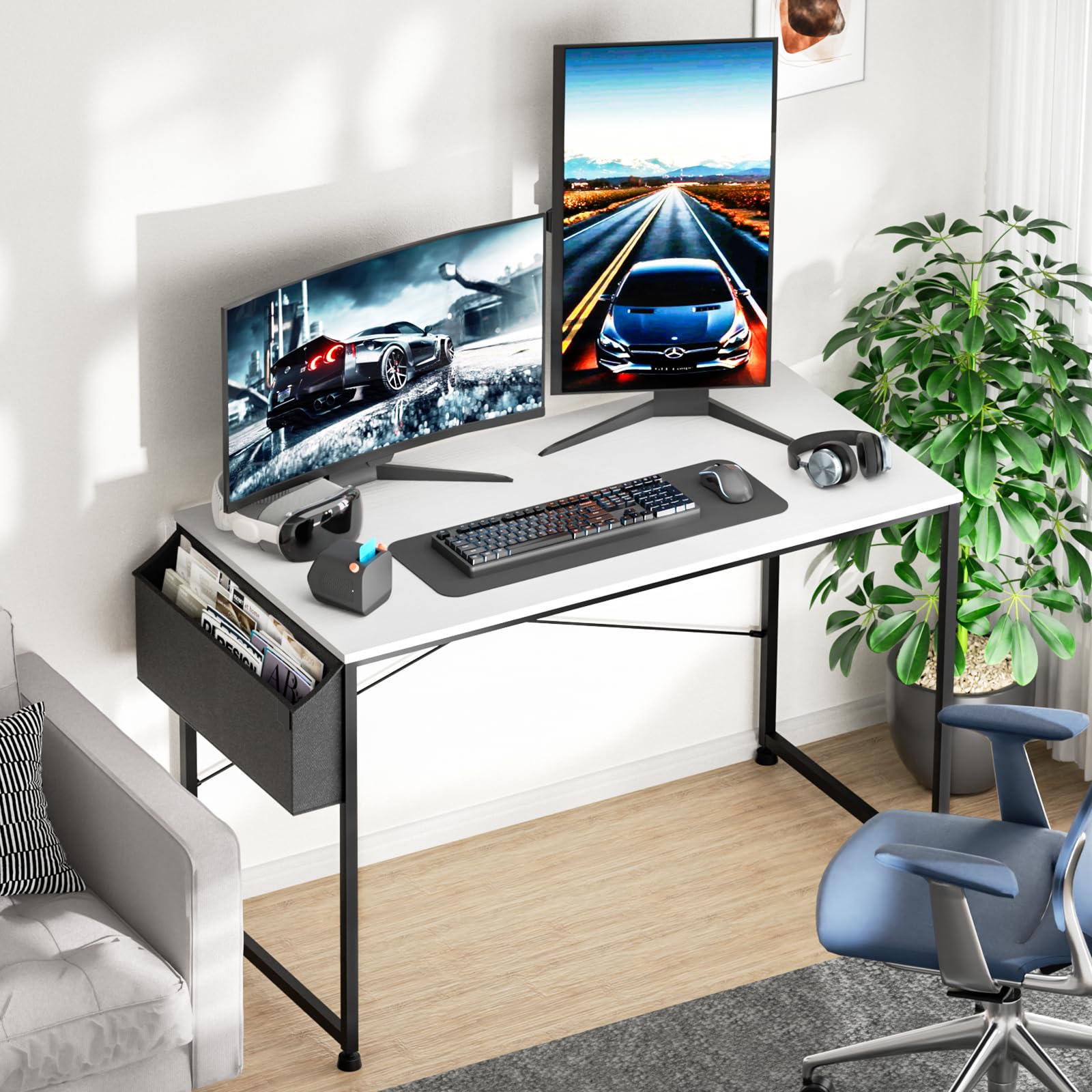 Amazon.com: Magshion 47-Inch Computer Desk, Home Office Writing Study ...