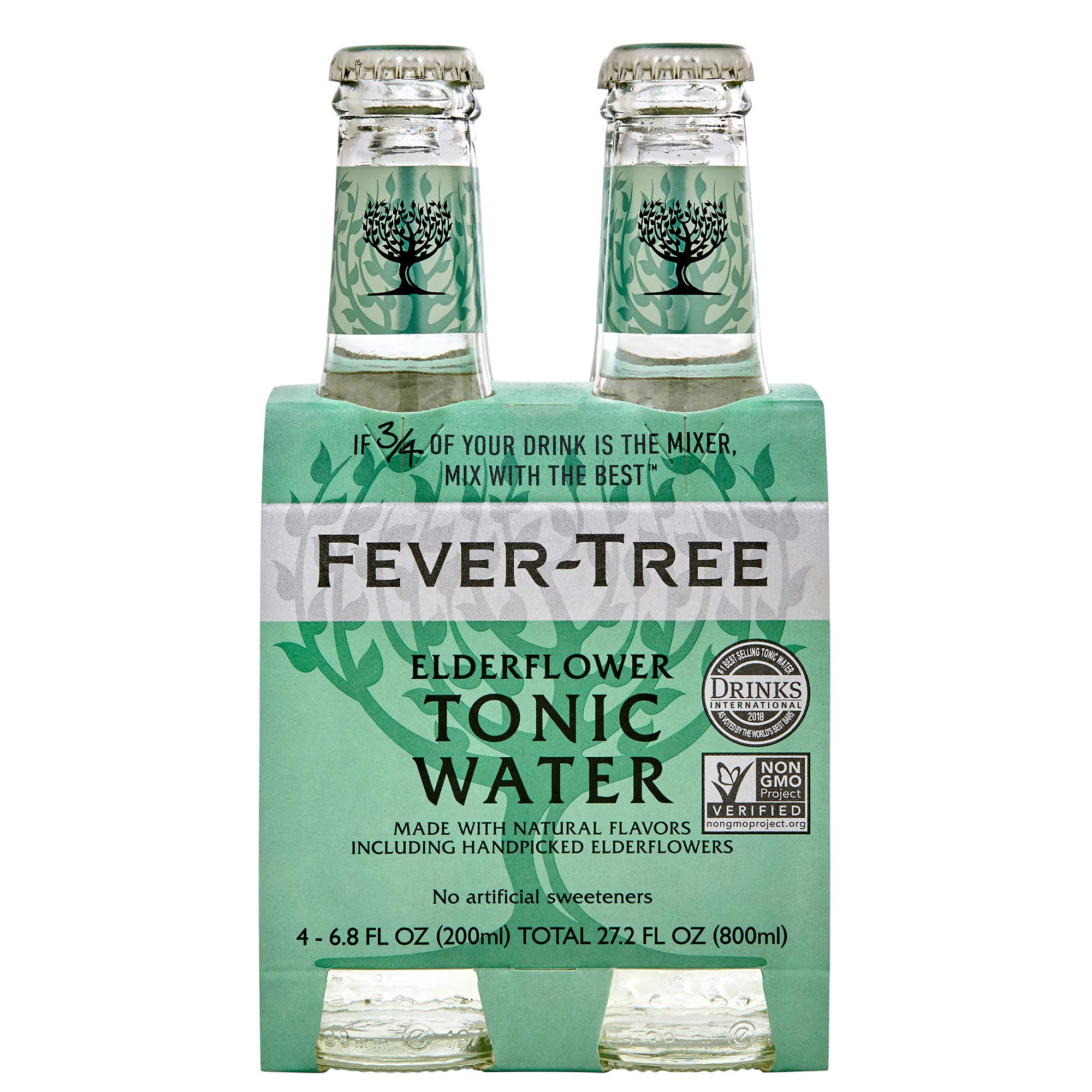 Buy Fever-Tree Handpicked Tonic Water Glass Bottles, Elderflower, 27.2 ...