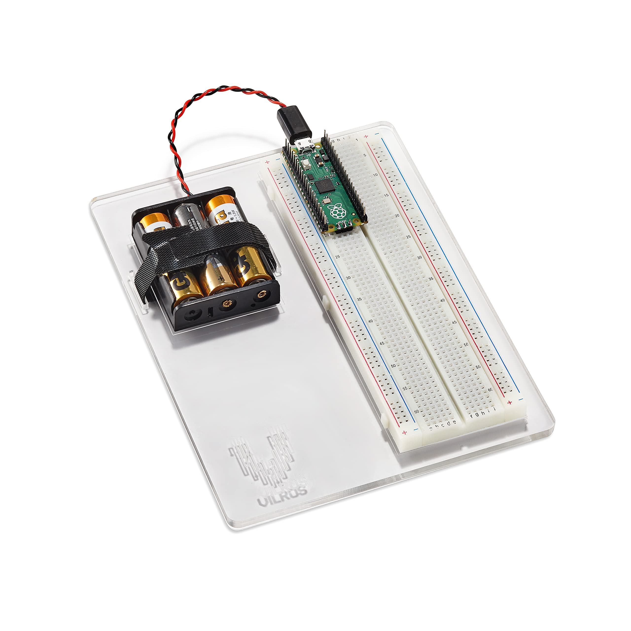 Snapklik.com : Vilros Breadboard And Battery Holder Panel For Raspberry ...