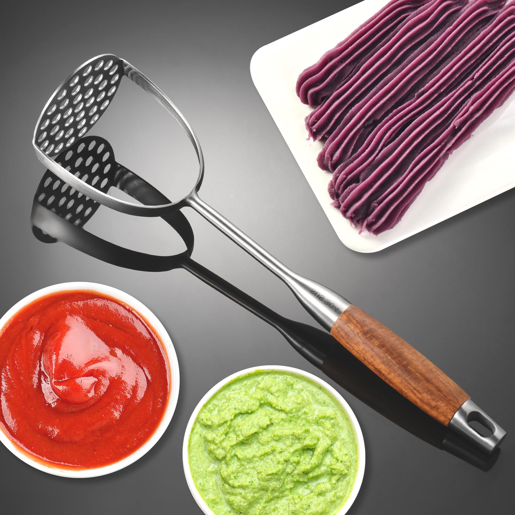 Potatoes Masher 5PCS Potato Masher Stainless Steel Heavy Duty ...