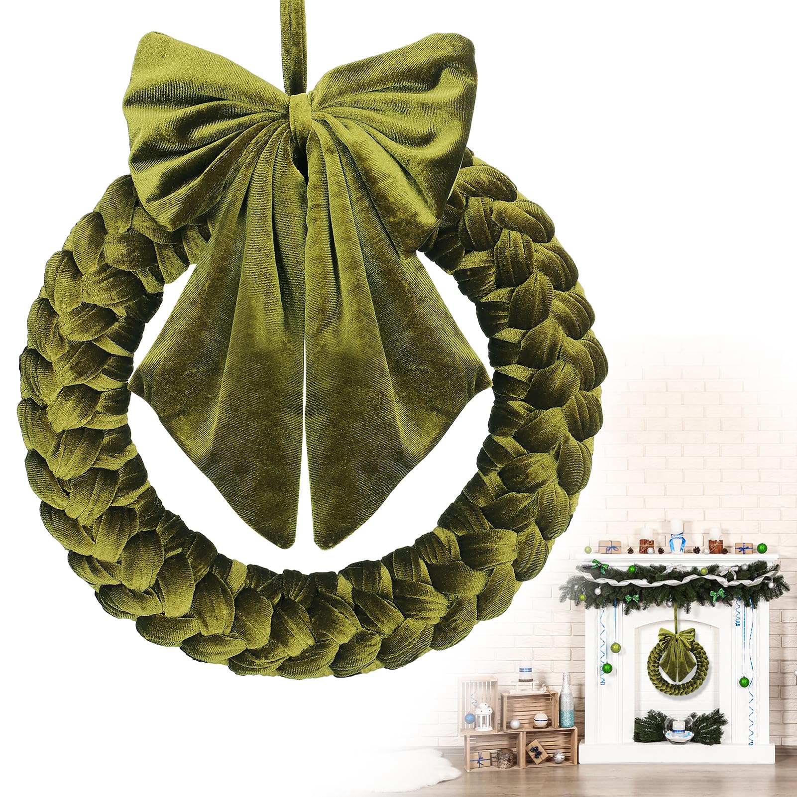 Amazon.com: 11.8in Elegant Christmas Velvet Wreath – Small Xmas Wreath ...