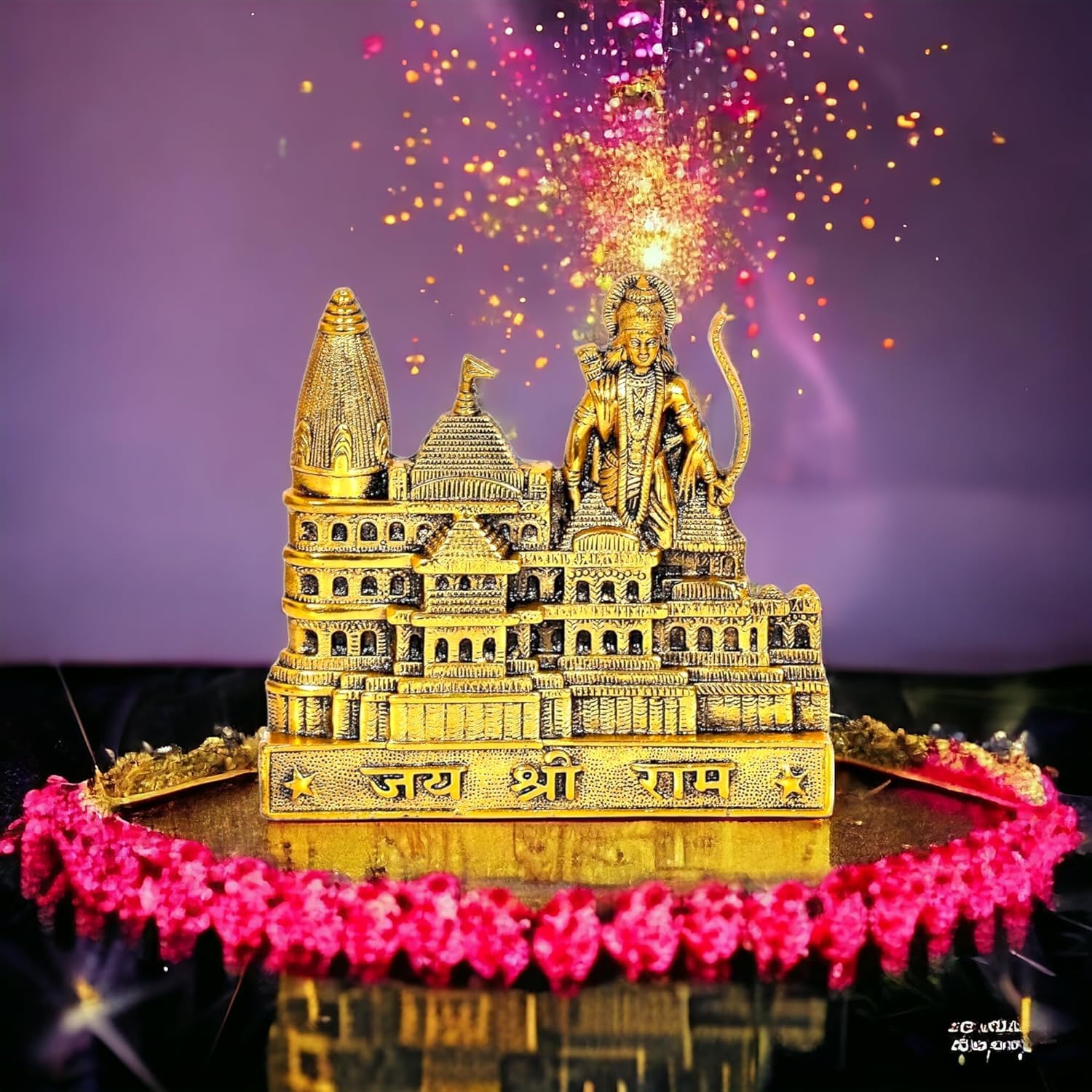 Buy Perpetual Ram Mandir Ayodhya Model - Oxidize Metal Shree Ram ...