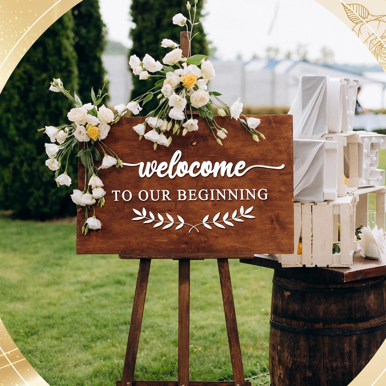 Snapklik.com : 2 Pcs Welcome To Our Wedding Mirror Sign Decals 20 X 11 ...