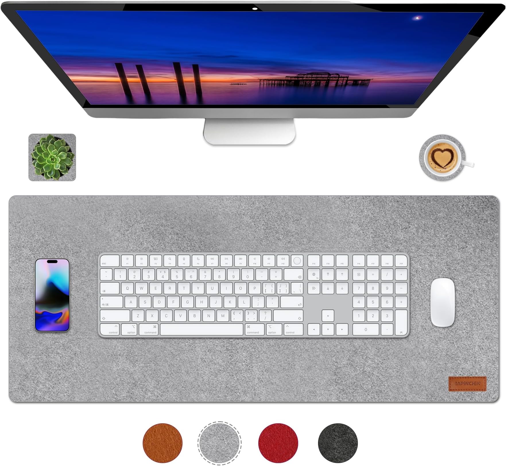 Amazon.com : Large Felt Desk Pad, Felt Desk Mat for Desk Pad Protector ...