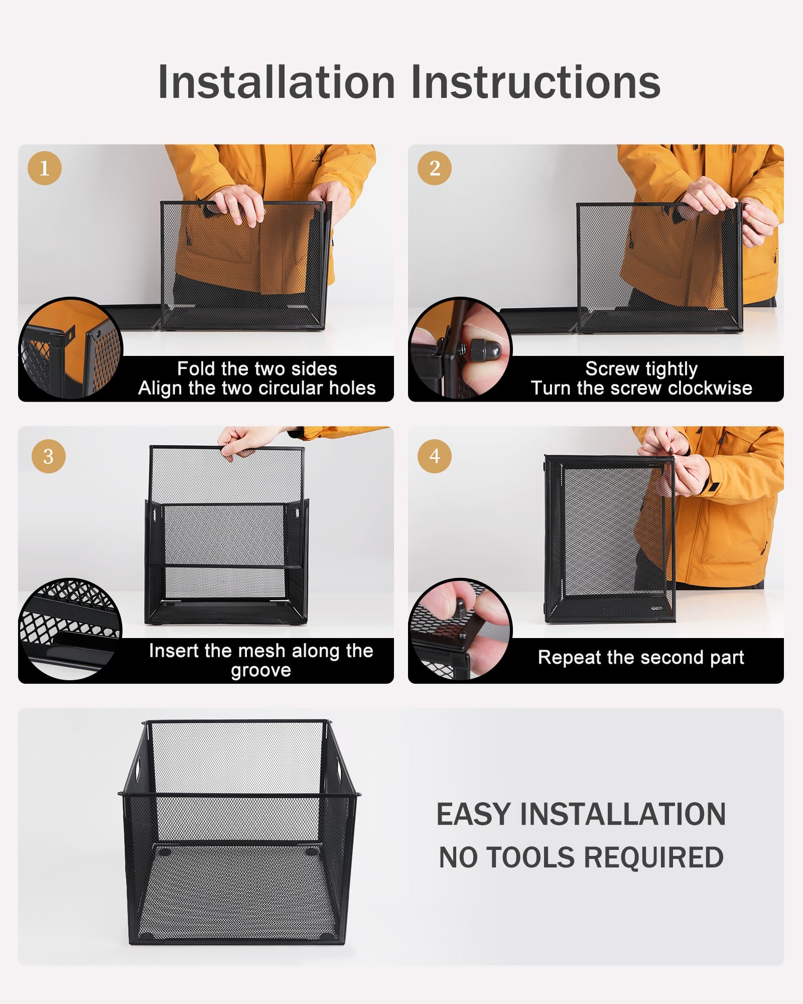 Snapklik.com : Hanging File Organizer, Portable Desktop Mesh Crate For ...