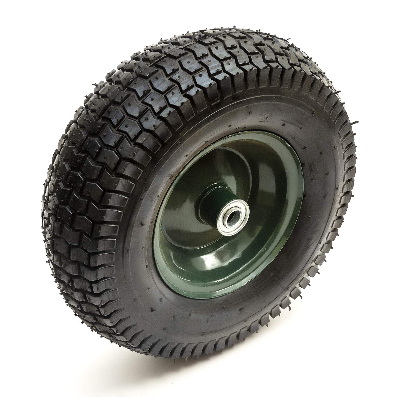 13 Inch 13x5.00-6 Green Metal Wheel & Pneumatic Tyre With Offset Hub ...