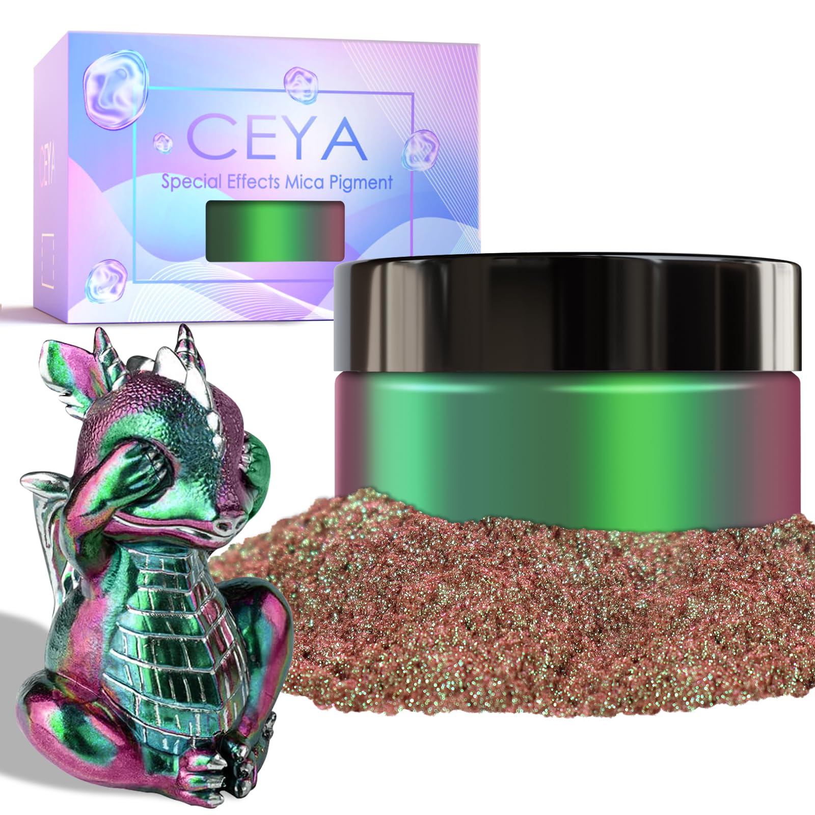 Amazon.com: Ceya Chameleon Mica Powder, 1.8oz/ 50g Aurora Borealis ...