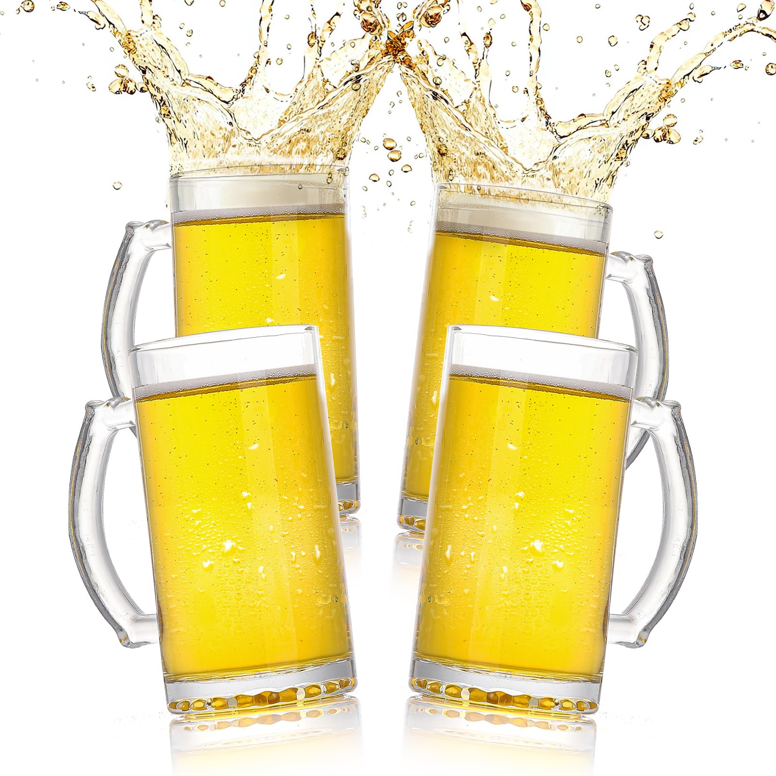 Amazon.com | ZHENGYAOYANG 4-Pack Beer Glasses for Men | 16 oz Glass ...