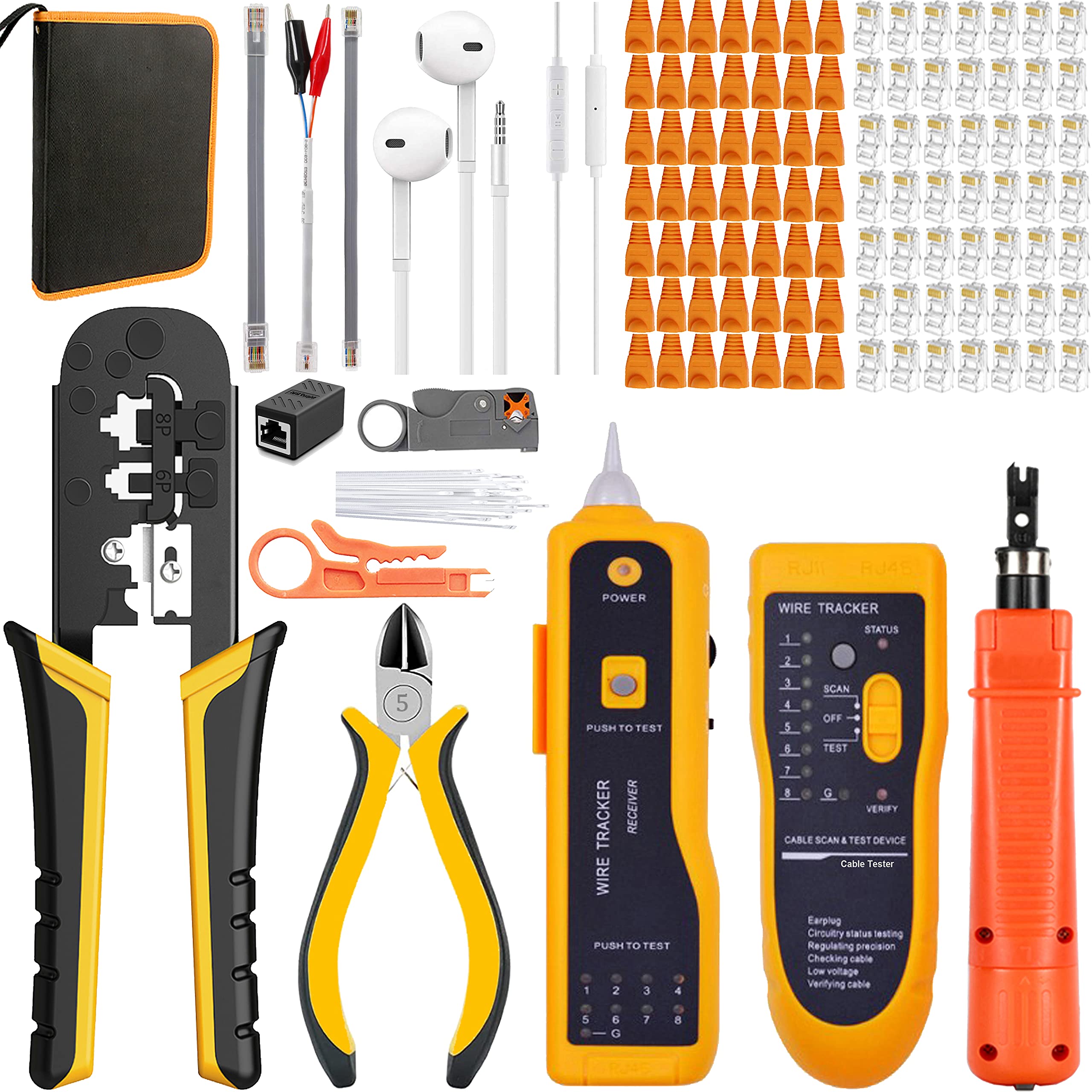 TAIWAIN Cat6 Ethernet Crimper RJ45 CAT5 Crimping Tool Set Network ...