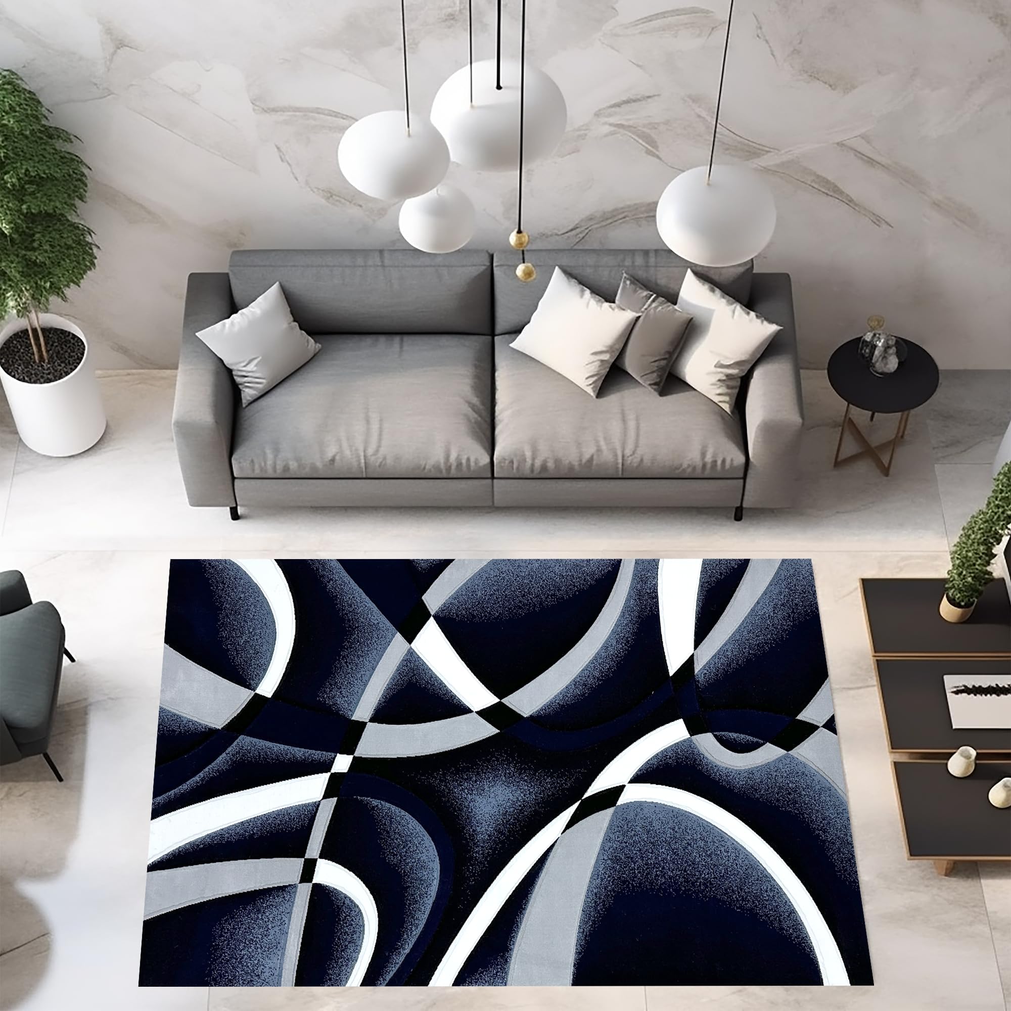 Amazon.com: Abstract Rug 3x5 Modern Rug Contemporary Area Rug Premium ...