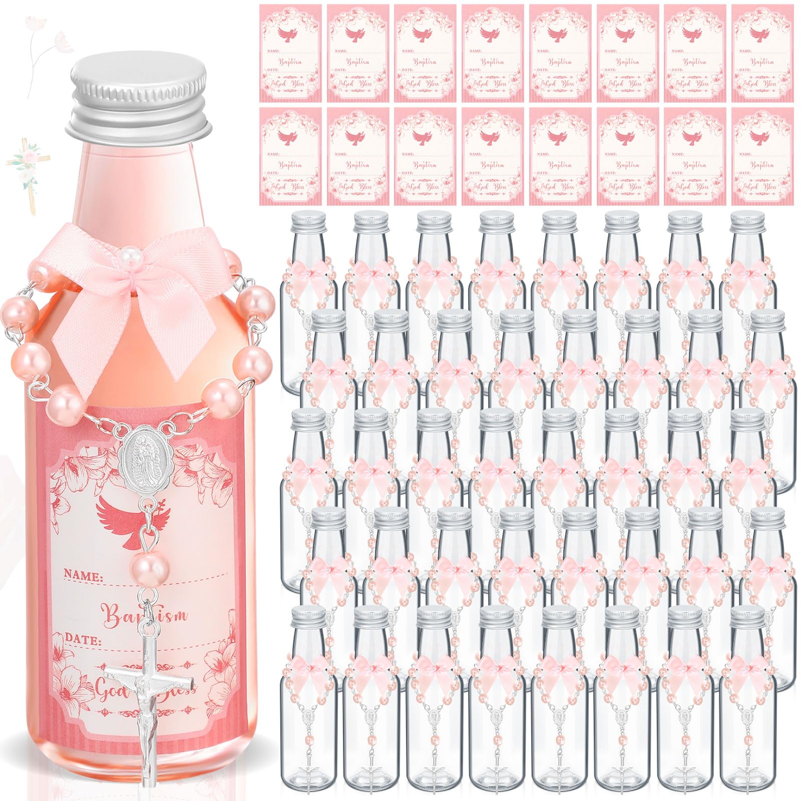 Amazon.com: FillTouch 12 Sets Baptism Rosary Holy Bottle Set Baptism ...