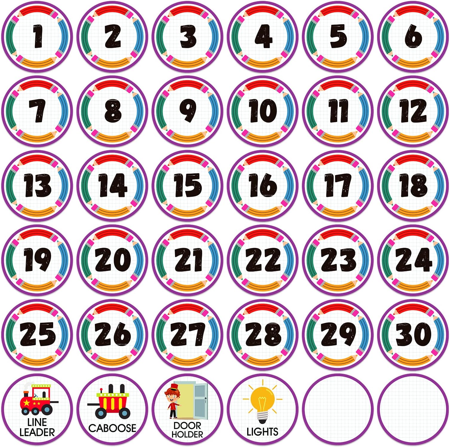 Amazon.com: D24TIME 36Pcs Watercolor Number Spot Markers Stickers Line ...