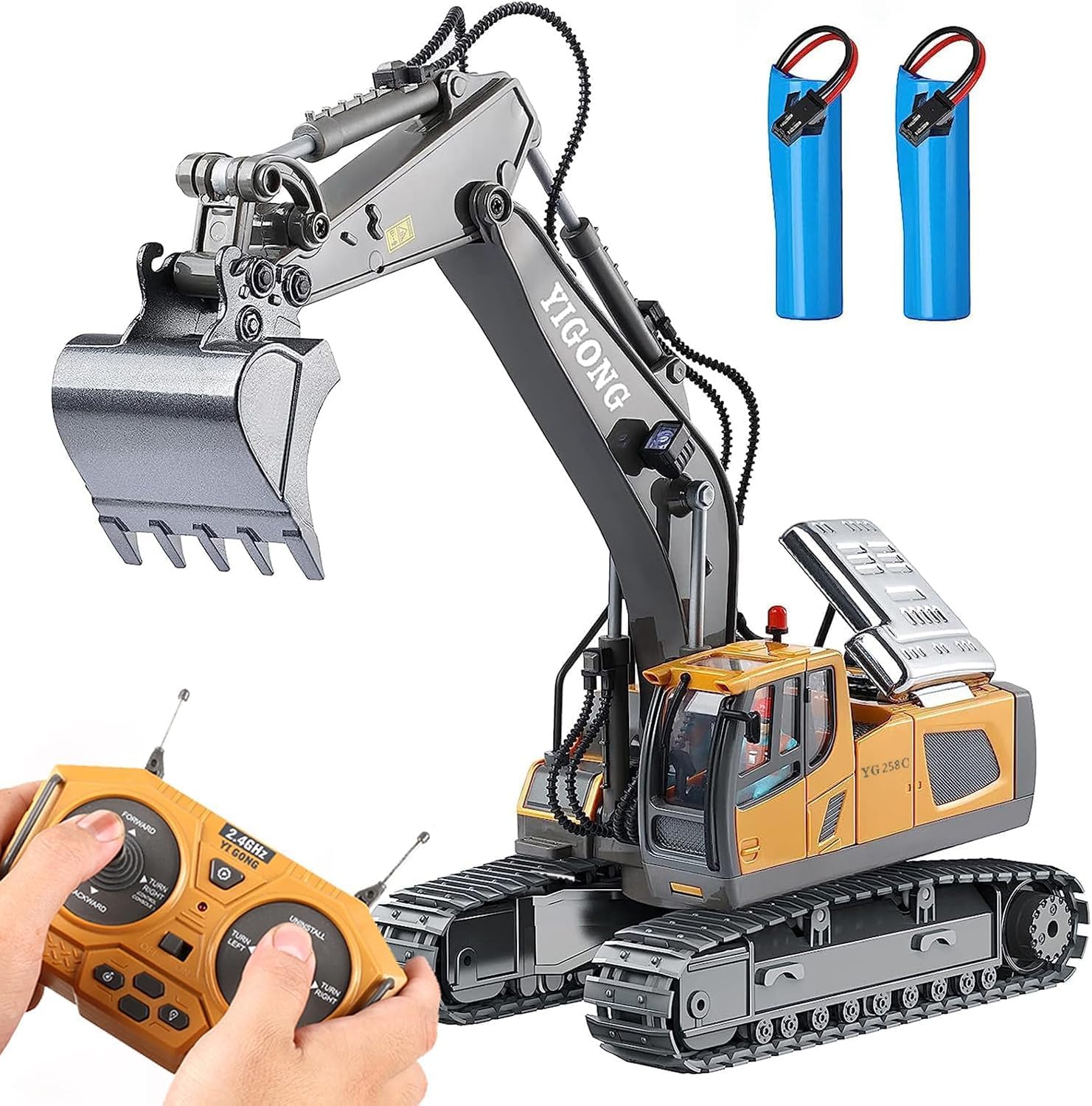 11 Channel Remote Control Excavator, 1:20 Full Functional RC Digger 680 ...
