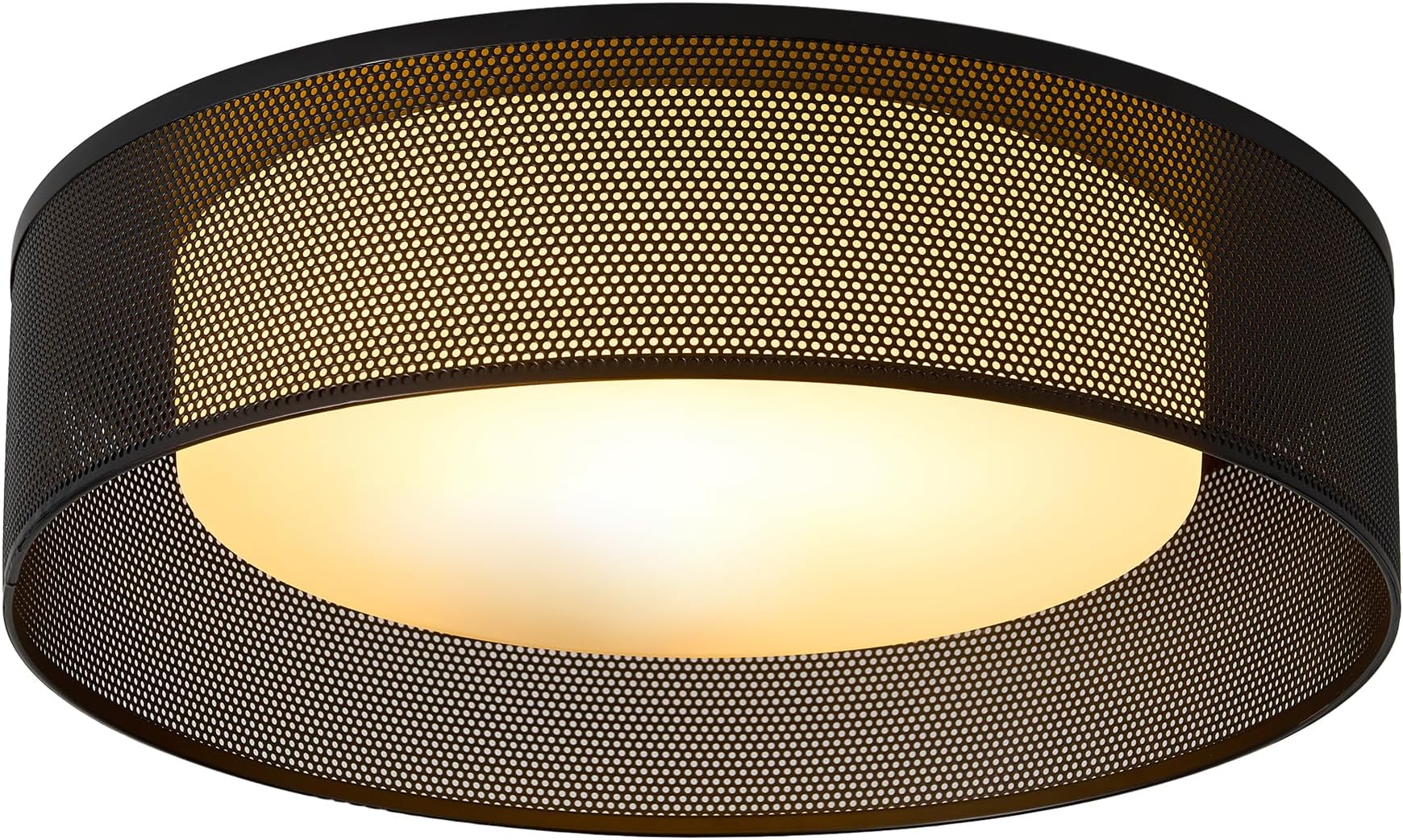 MIAOMEIO 13 Inch Flush Mount Ceiling Light,Black Finish Plate with ...