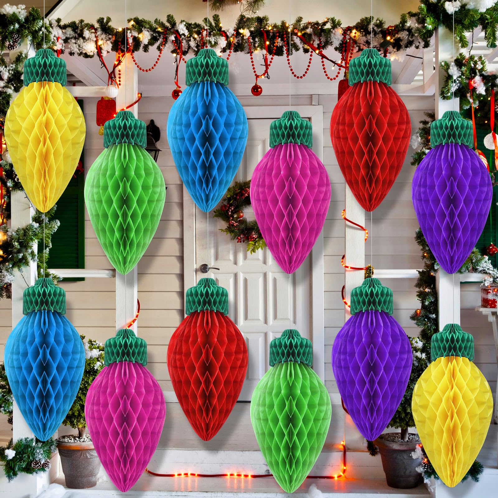Amazon.com: Humyoun 12 Pcs 12'' Jumbo Christmas Lights Honeycomb ...