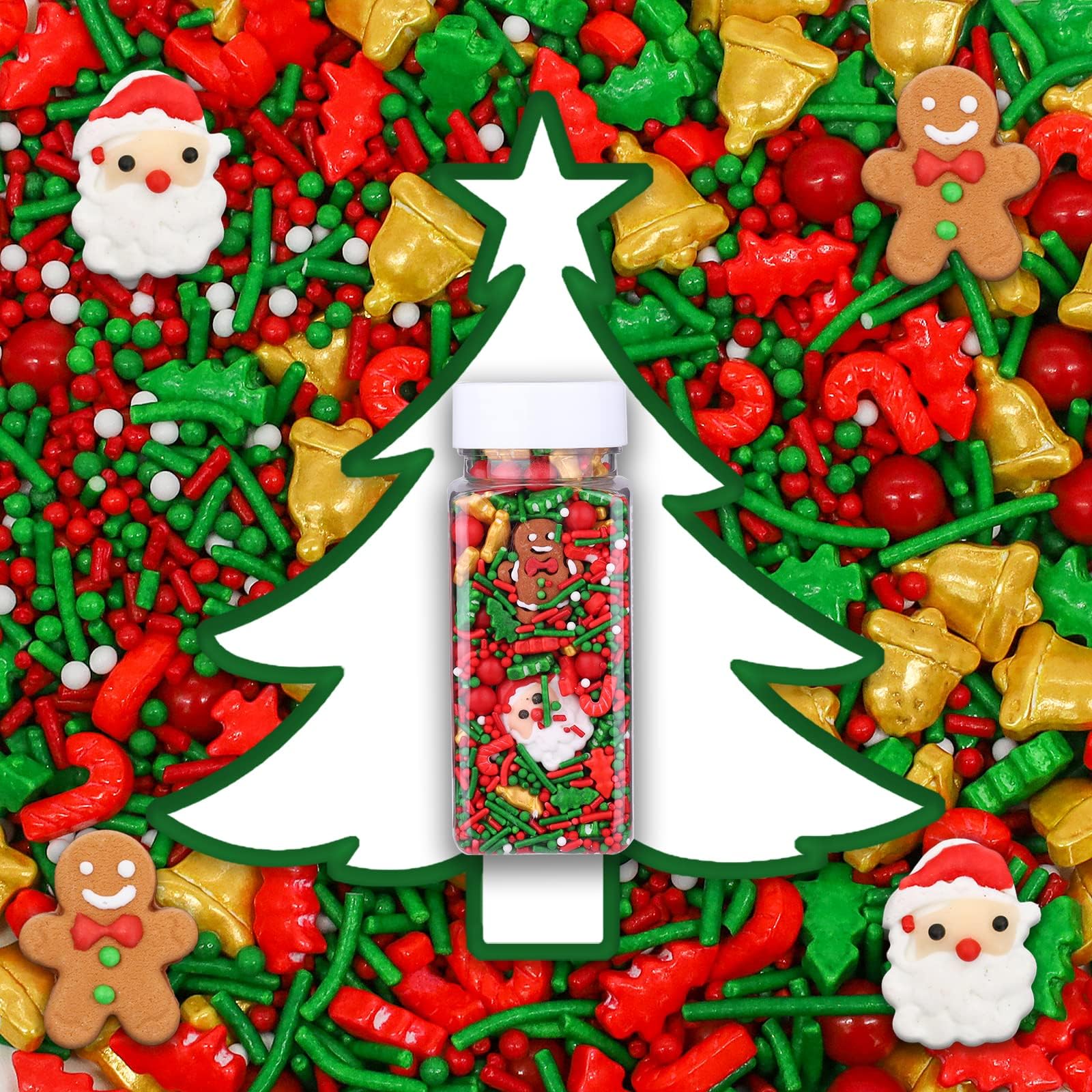 Amazon.com: LEBERY 1 Bottle Christmas Sprinkles Holiday Sprinkle Mix ...