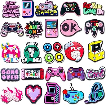 Amazon.com: Brucearcroft 25Pcs Gaming Shoe Decoration Charms, Pink ...