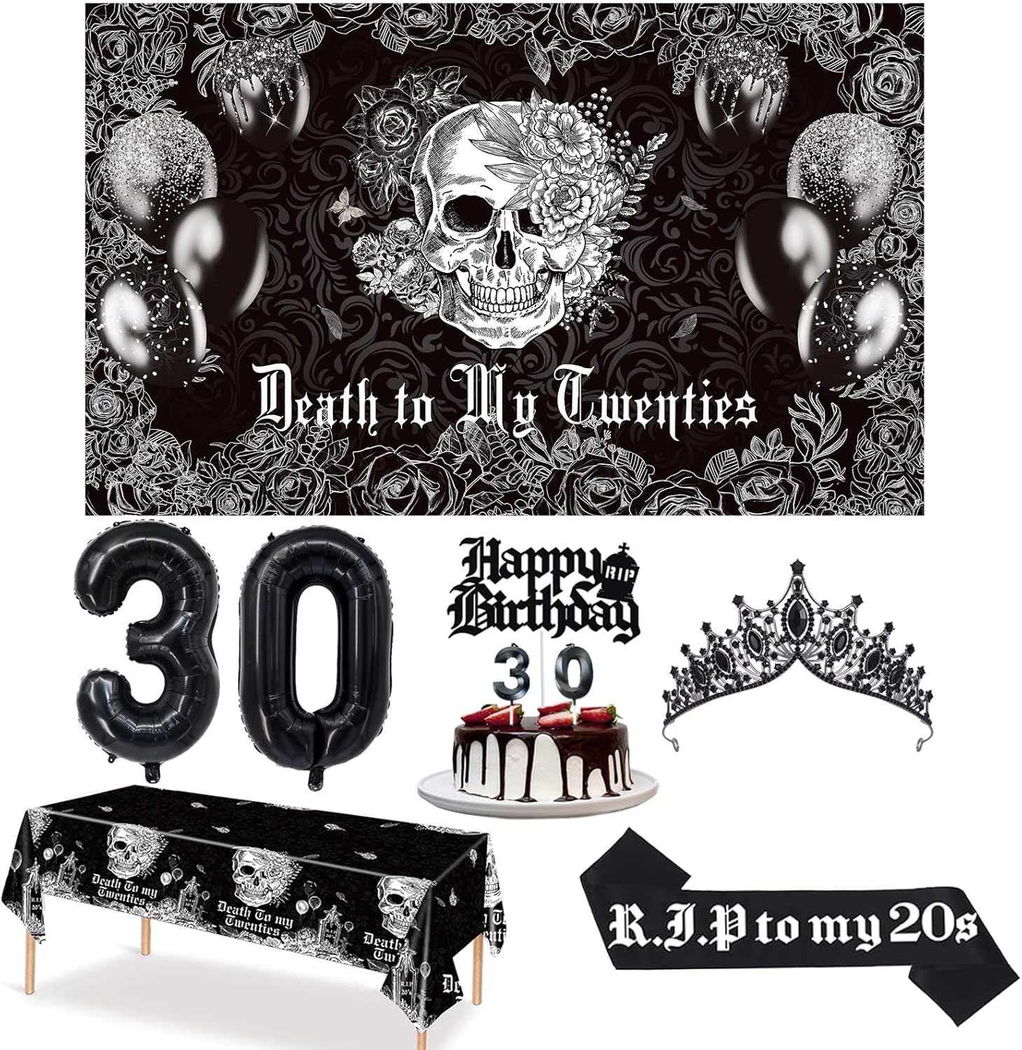 Amazon.com: Crenics Death to My 20s Decorations for Her - Death to My ...