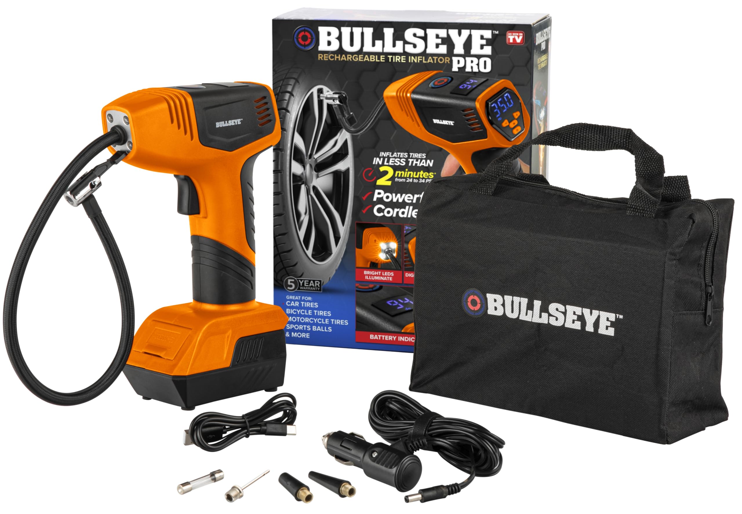 Snapklik.com : Bullseye Pro Portable Air Compressor 150 PSI w/Gauge ...