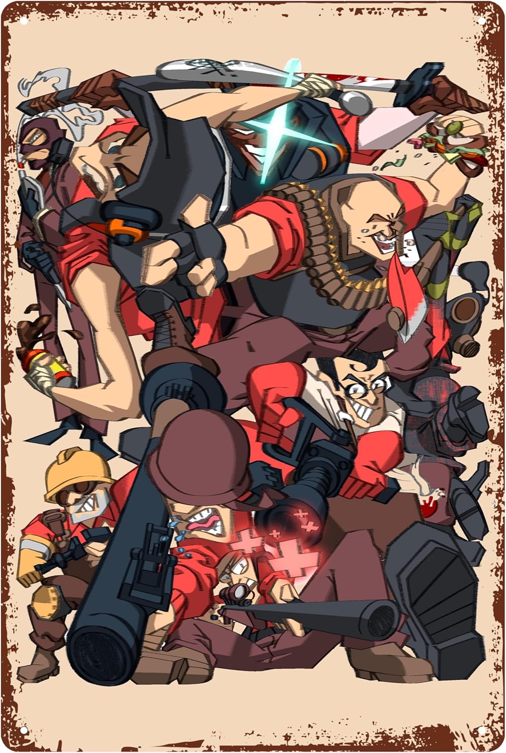 Amazon.com: JIOBEATS Team Game Fortress 2 Video Game TF2 Metal Tin Sign ...