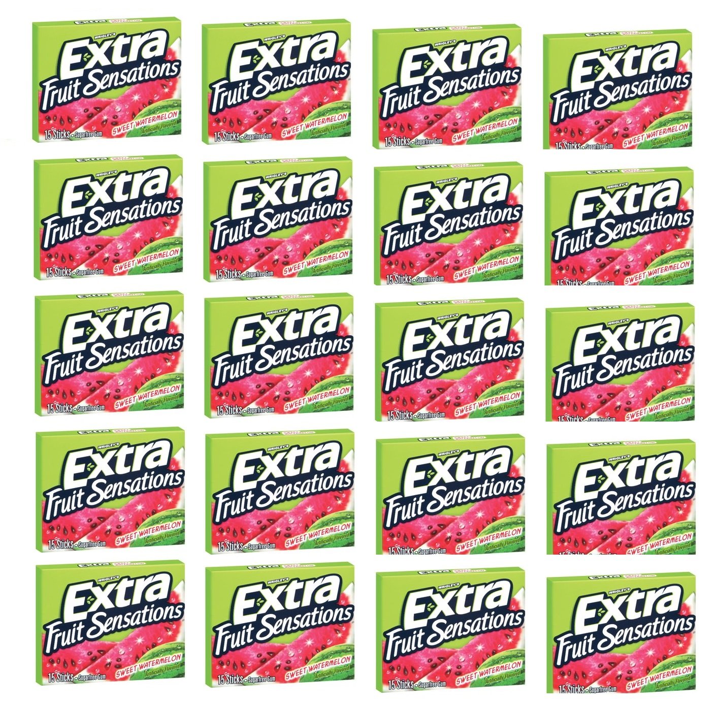 Amazon.com : Extra Fruit Sensation Gum, Sweet Watermelon Flavor - 20 ...