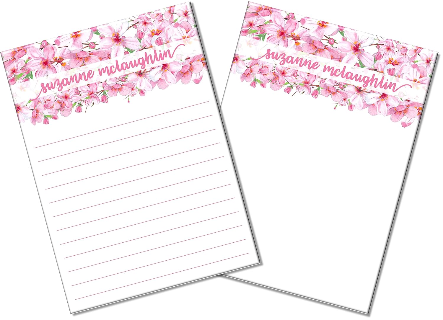 Amazon.com: Personalized 5"x7" Notepads with Floral Design - (2 pack ...