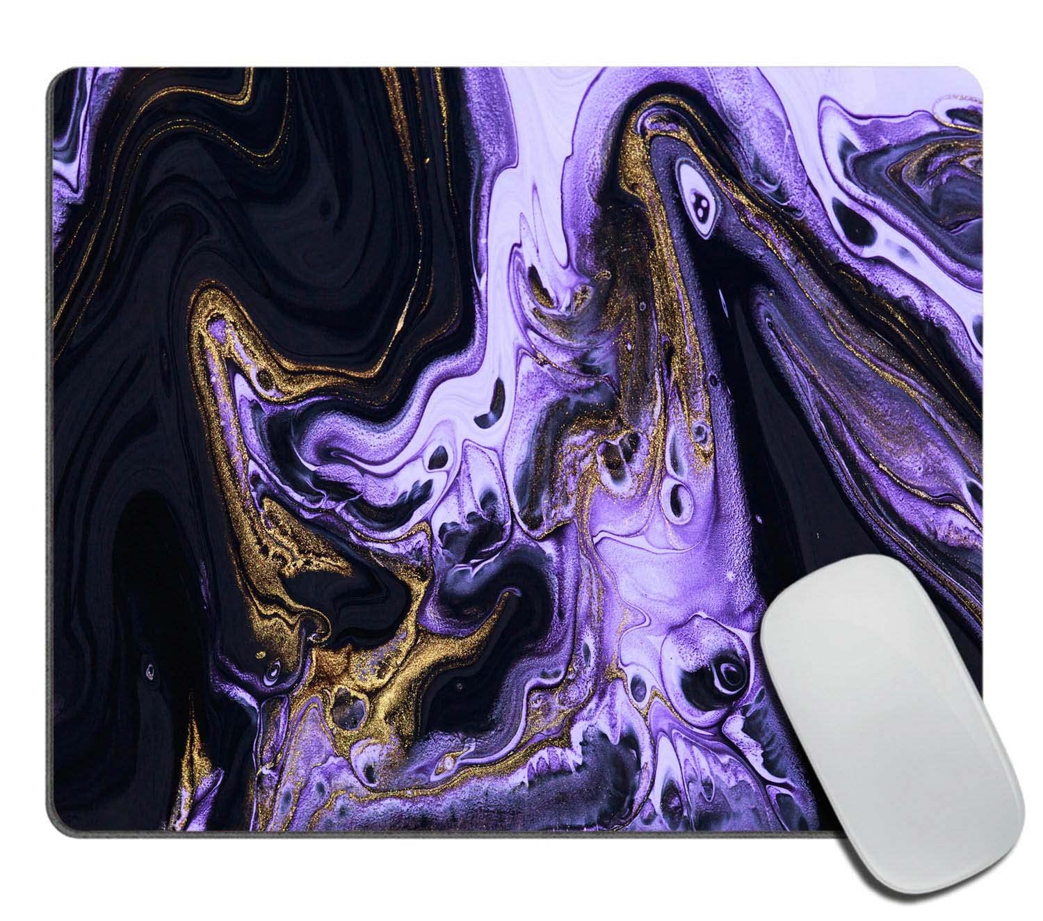 Amazon.com: Black Purple Gold Marble Mouse Pad, Modern Marbling Mouse ...