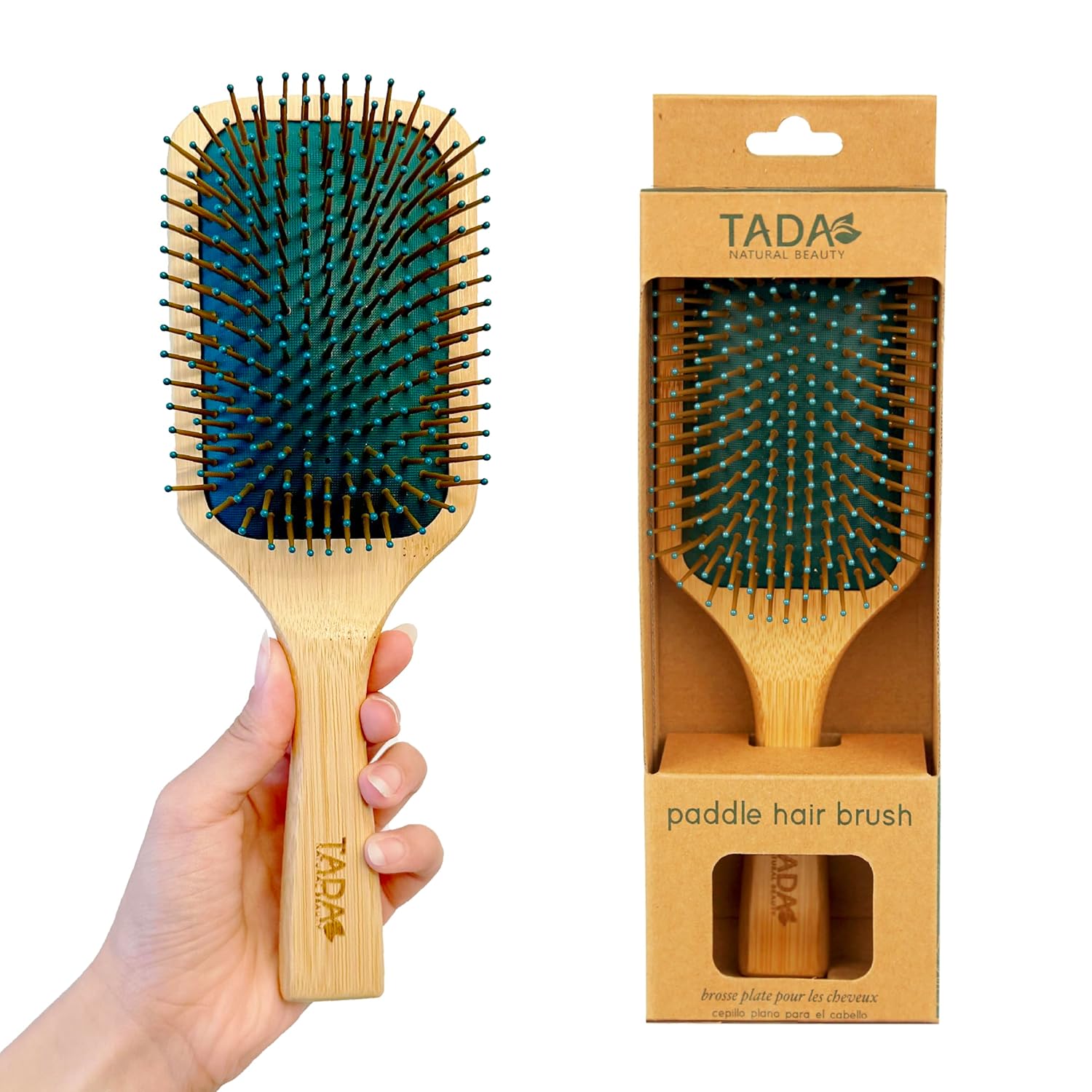 Amazon.com : TADA Natural Beauty Bamboo Hair Brush for Hair Growth for ...