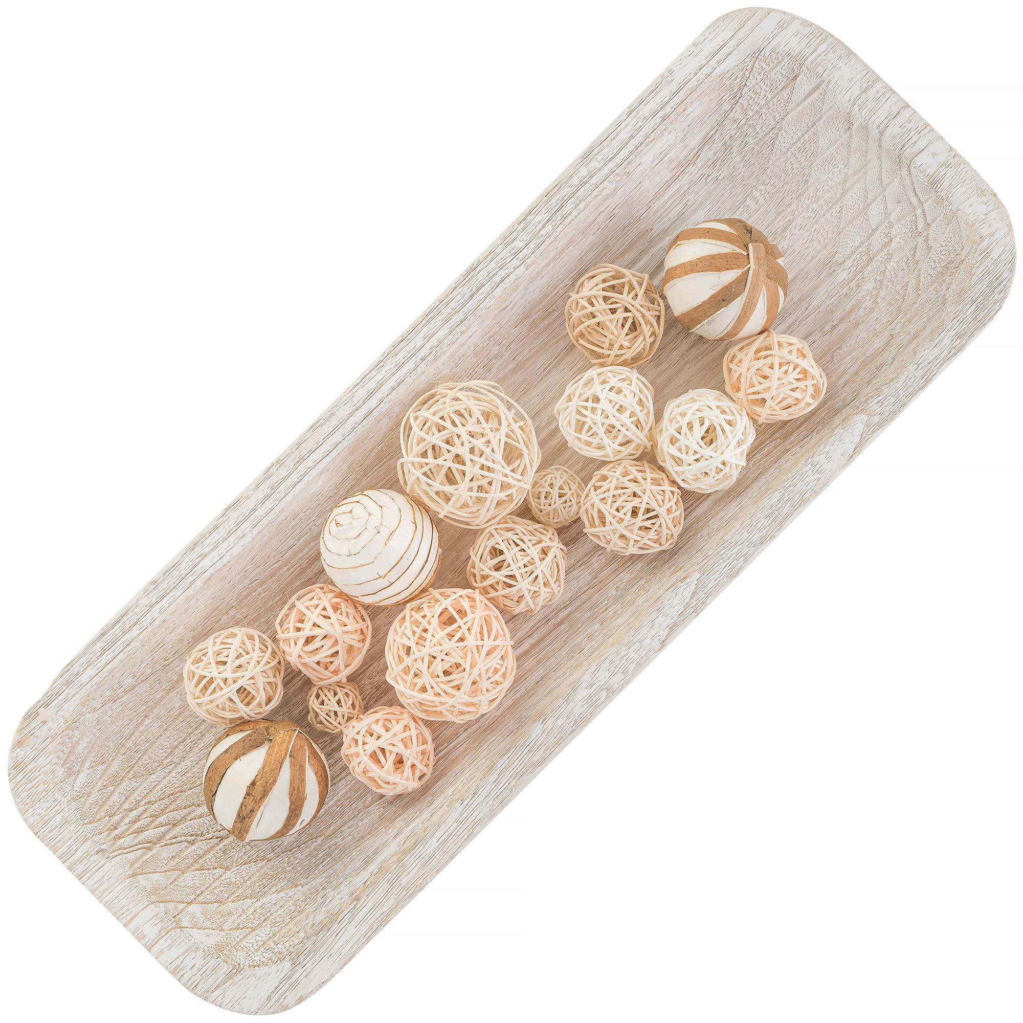 Amazon.com: Hanobe Decorative Wood Dough Bowl: Large Wooden Table ...