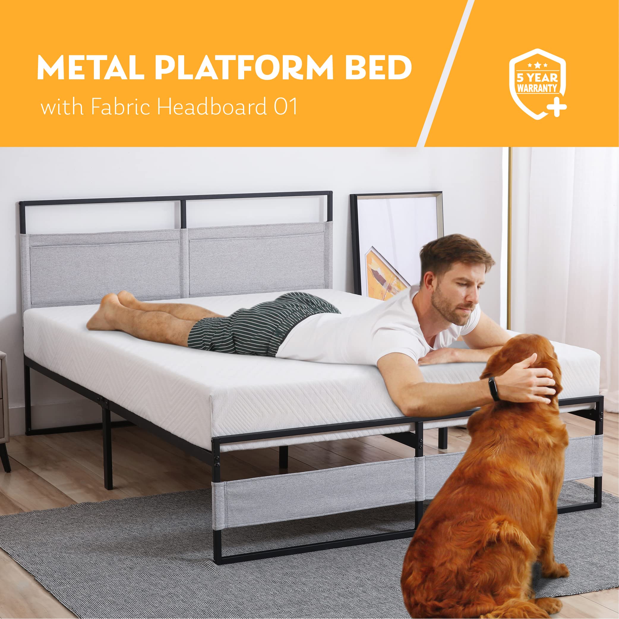 Snapklik.com : EGO King Metal Bed Frame